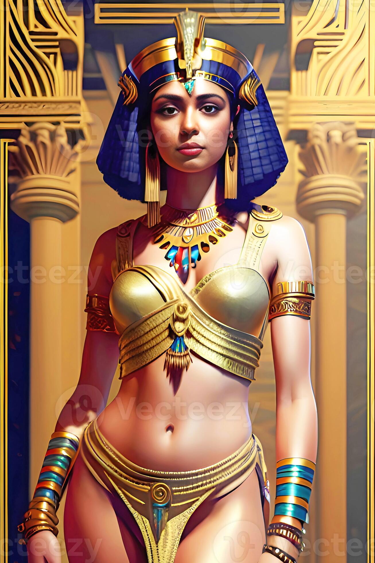 Portrait of a beautiful Egyptian woman in the Egyptian temple. 24072669 ... Portrait of a beautiful Egyptian woman in the Egyptian temple. 24072669 ...