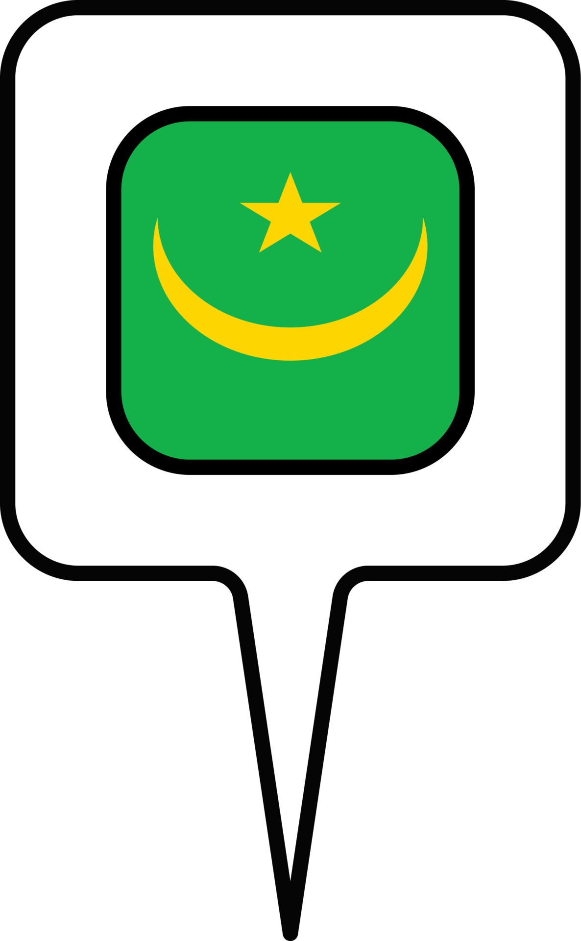Mauritania Flag Map Pointer Icon Square Design 24076224 Png
