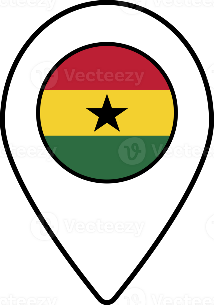 Ghana Flag Map Pin Navigation Icon 24076276 Png