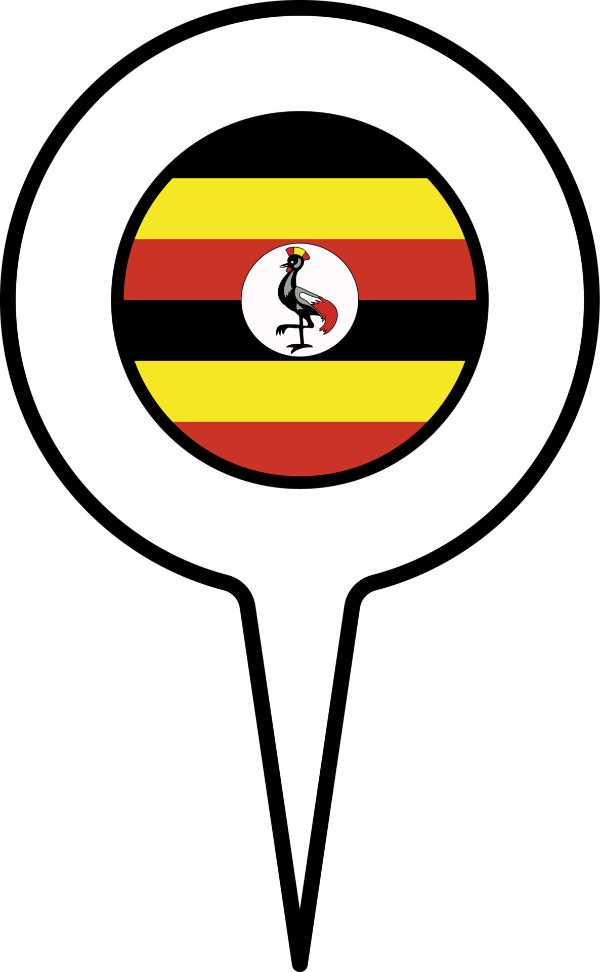 Uganda Flag Map Pointer Icon 24076372 Png