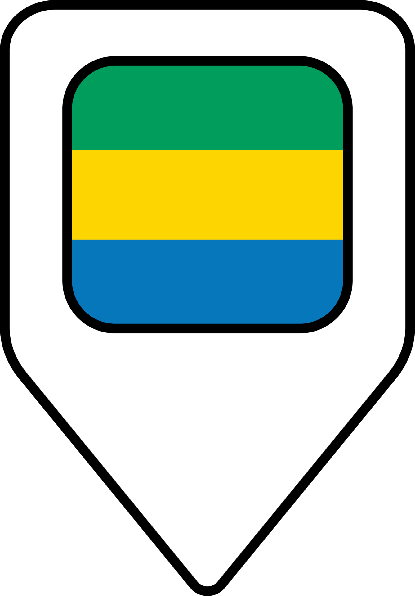 Gabon Flag Map Pin Navigation Icon Square Design 24076384 Png