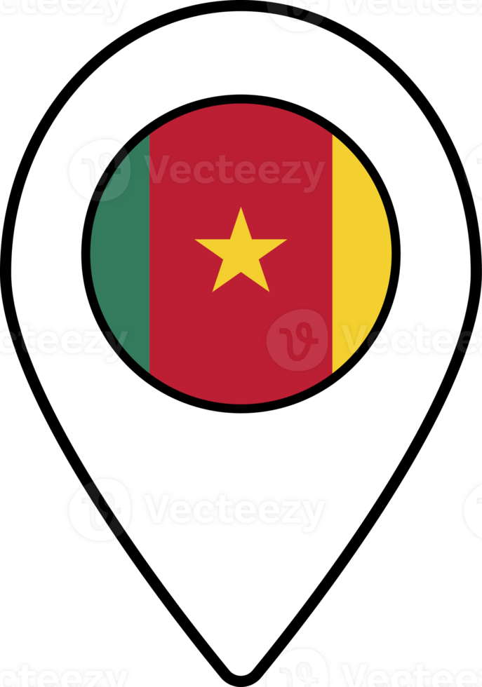 Cameroon Flag Map Pin Navigation Icon 24076876 Png