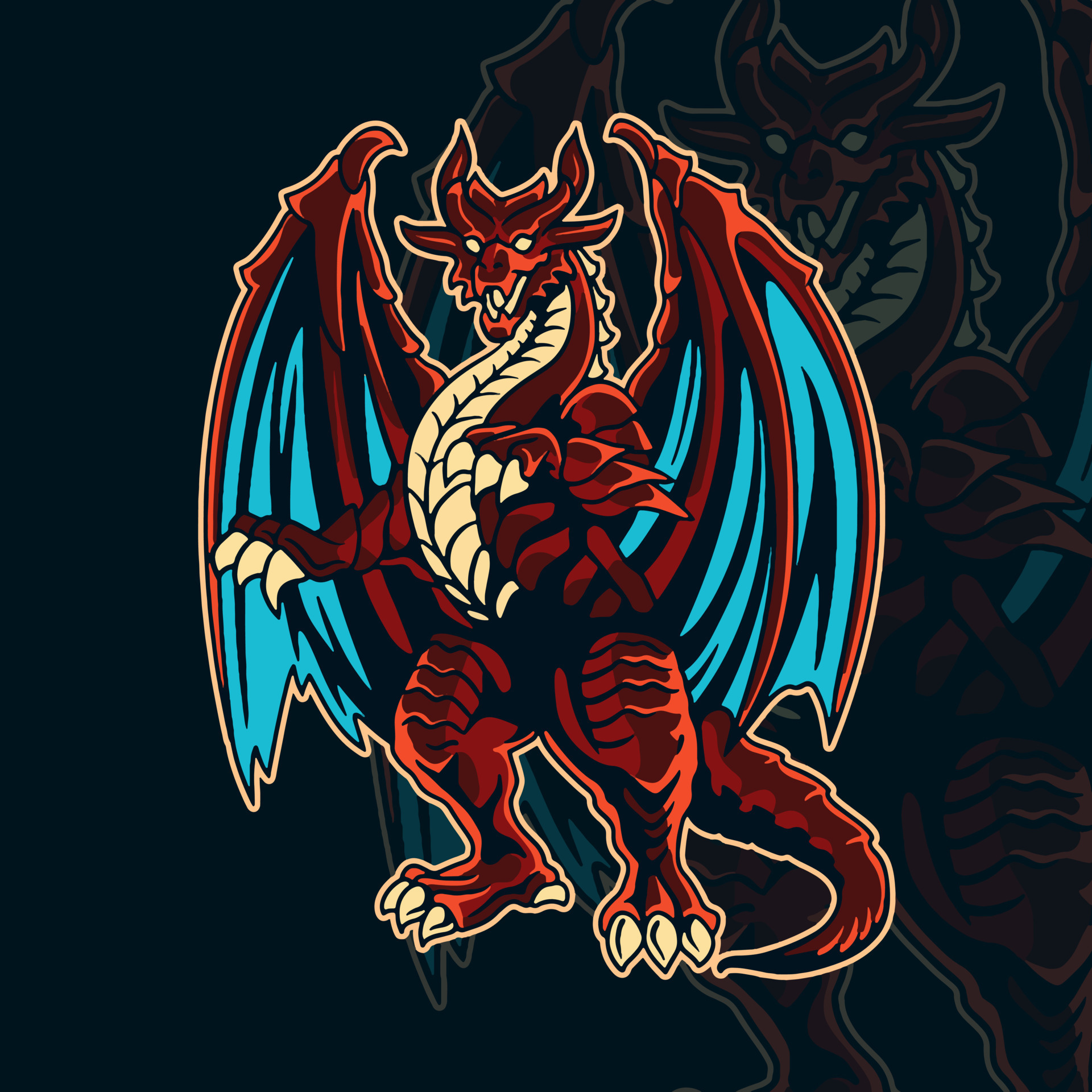 Dragon Vector Art, Illustration, Icon and Graphic 24081908 Vector Art ...