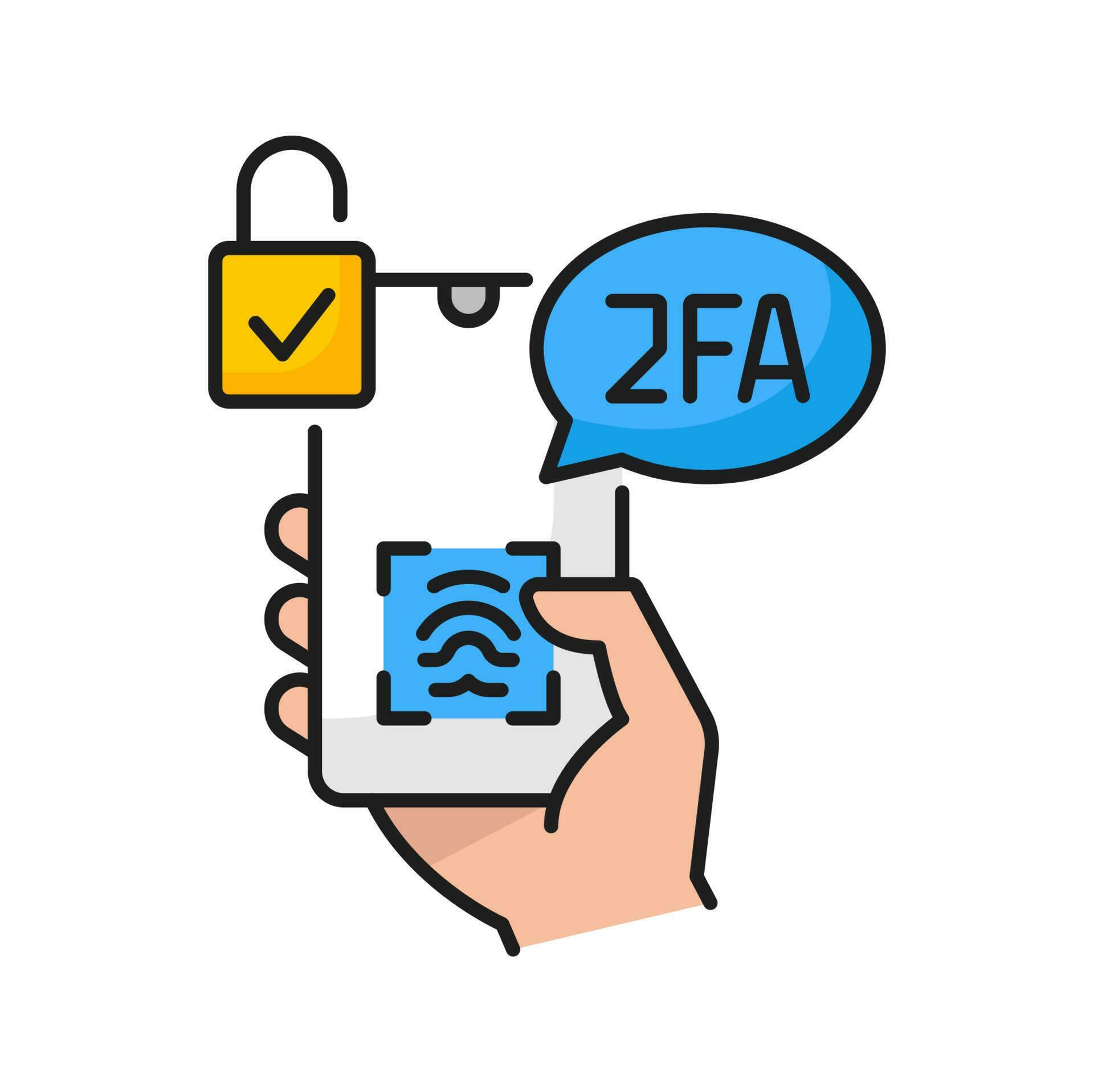 2fa Two Factor Verification Icon Security Code 24081968 Vector Art At Vecteezy