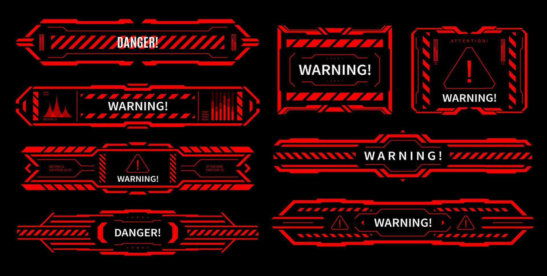HUD danger and alert attention red interface signs 24082321 Vector Art ... HUD danger and alert attention red interface signs 24082321 Vector Art ...