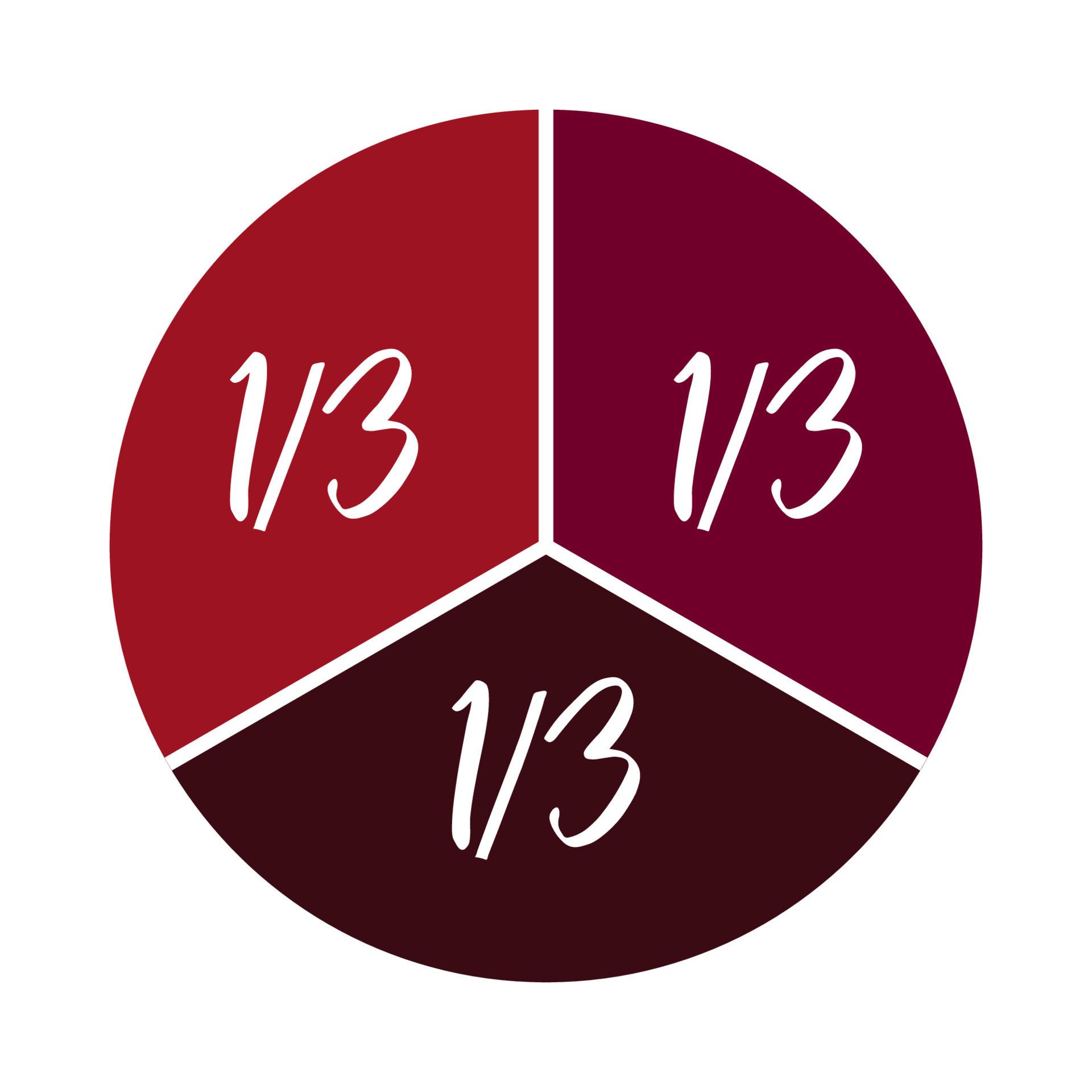 Circle vector one third function on isolated white background. 24085203 ...