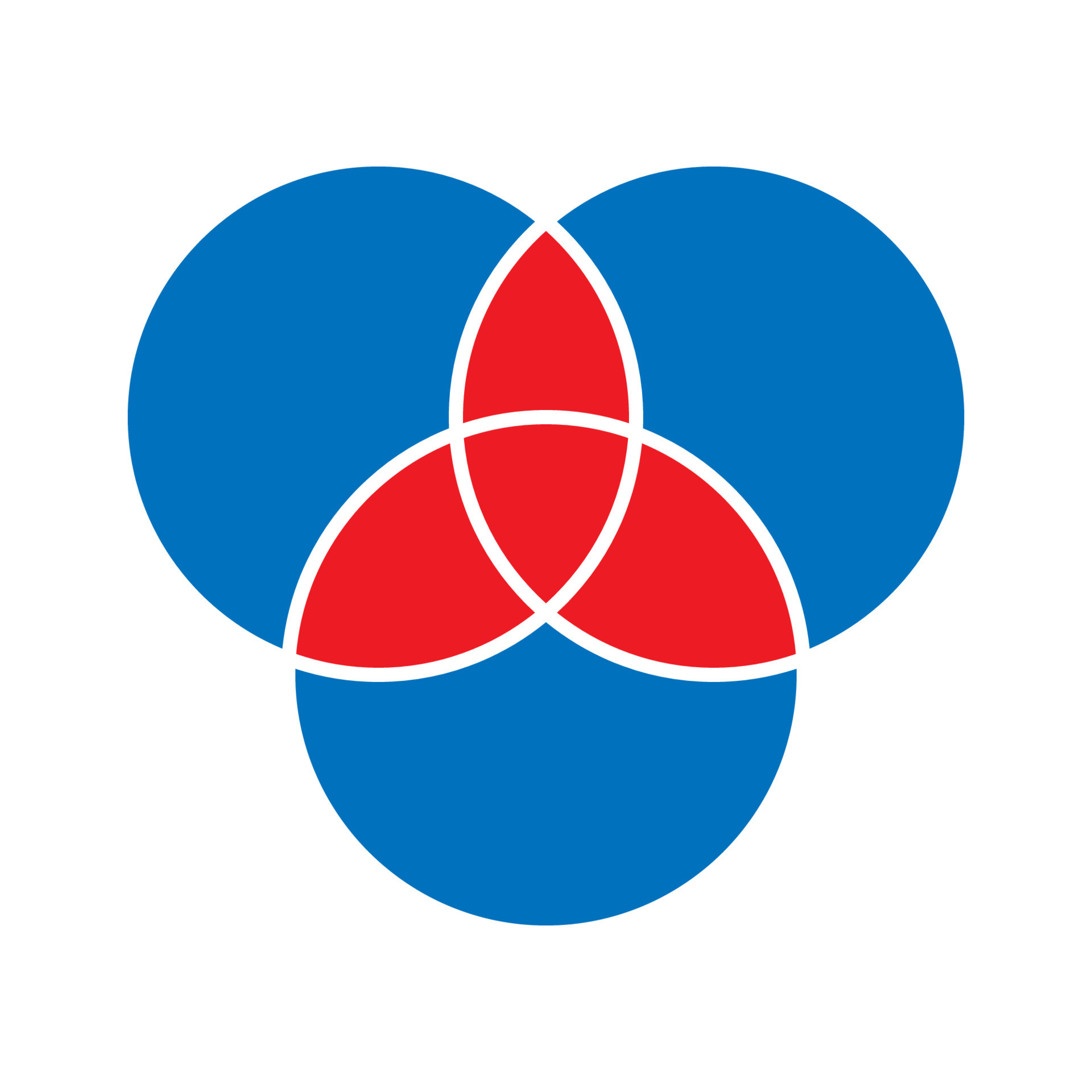 Intersection of three sets circles. Vector illustration on violet ...