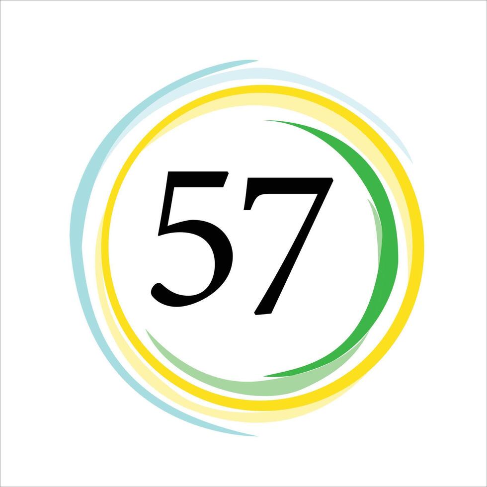 Round-color-font-white logo-number 57 24089272 Vector Art at Vecteezy