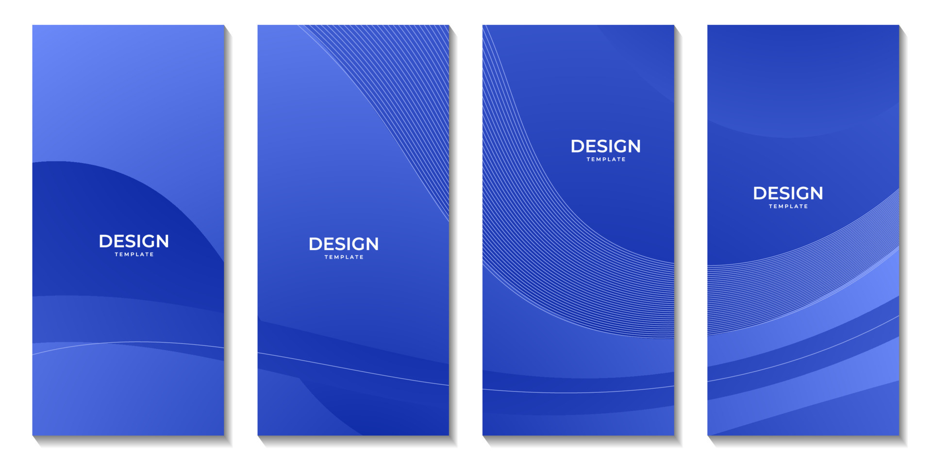 A Set Of Brochures With Abstract Blue Wave Gradient Background 24089373 Vector Art At Vecteezy
