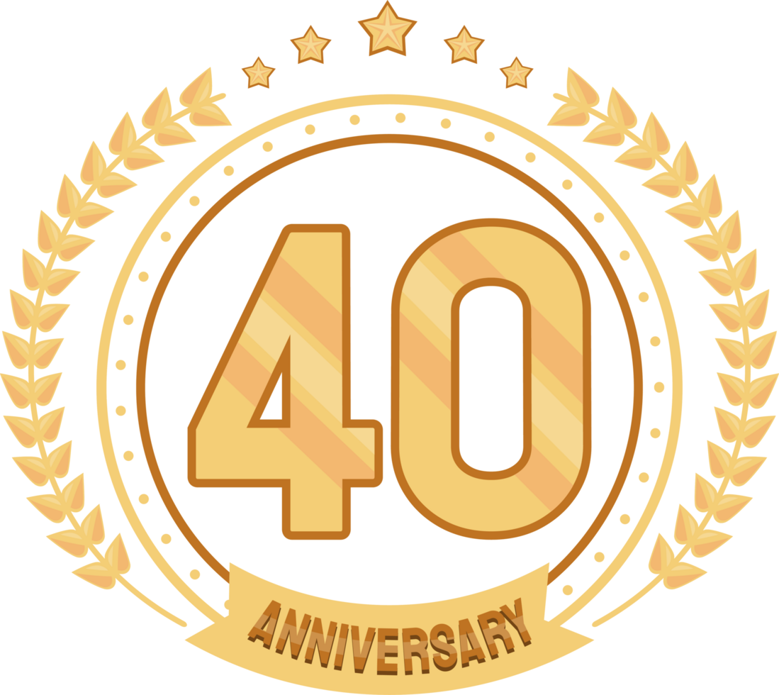 fortieth anniversary golden badge 24089644 PNG