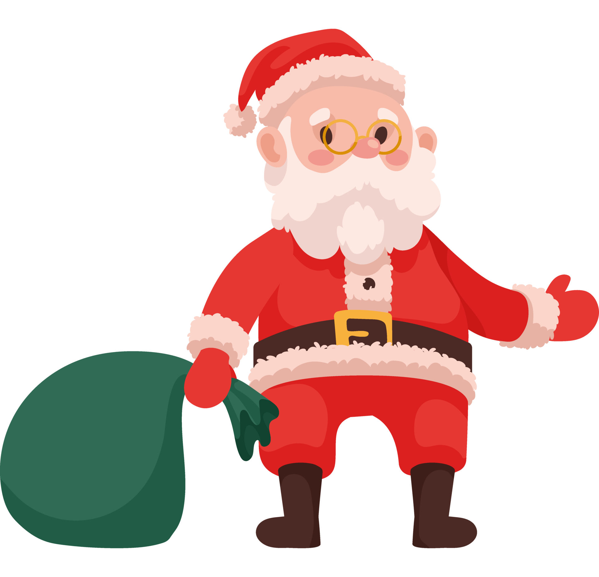 Santa Claus With Sack 24089655 Png