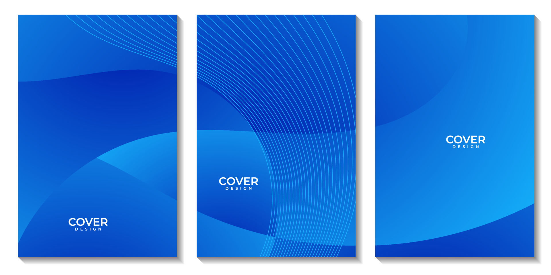 set of flyers with abstract blue wave gradient background for business 24089689 Vector Art at ...