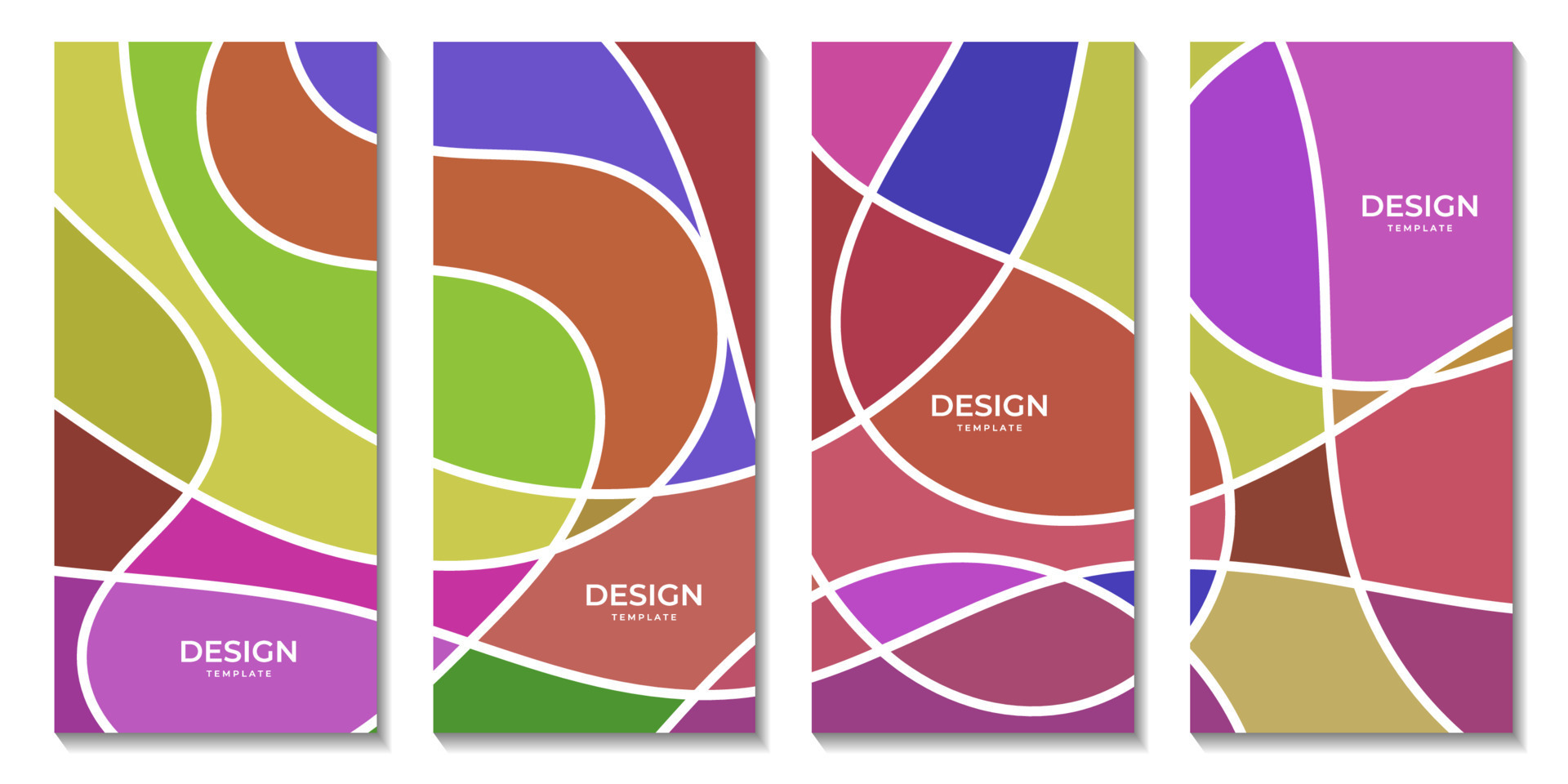 Brochures Set Template With Abstract Mosaic Colorful Background Vector Illustration 24089723