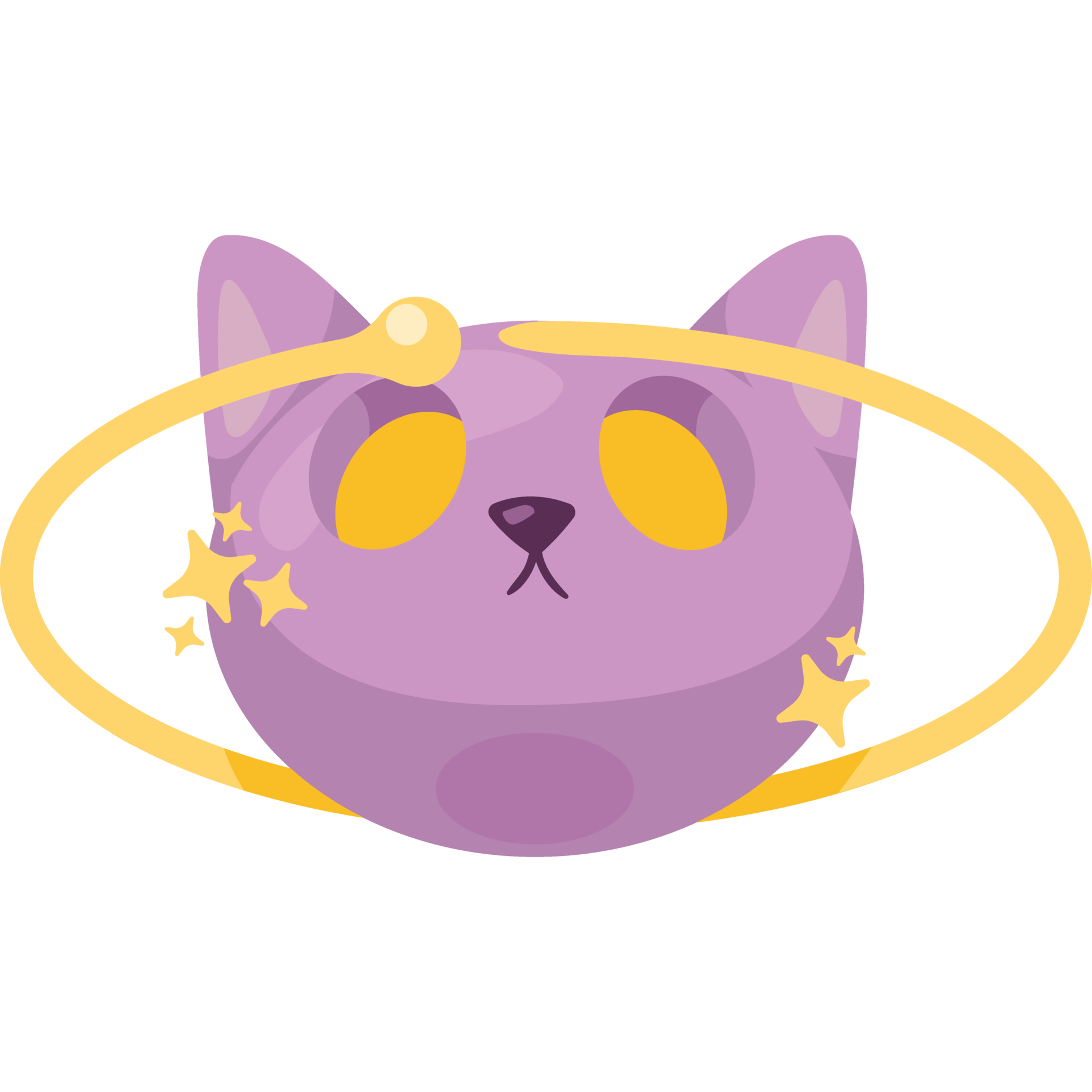 Lilac Cat Head With Orbit 24089791 Png