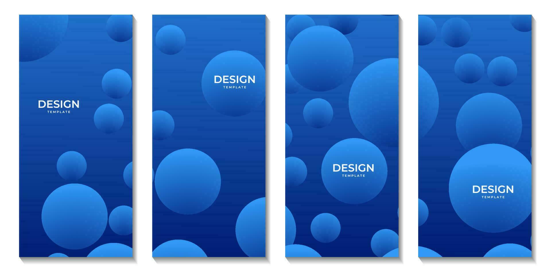 Brochures Template Set With Abstract Geometric Blue Water Colorful Background With Circle Shape