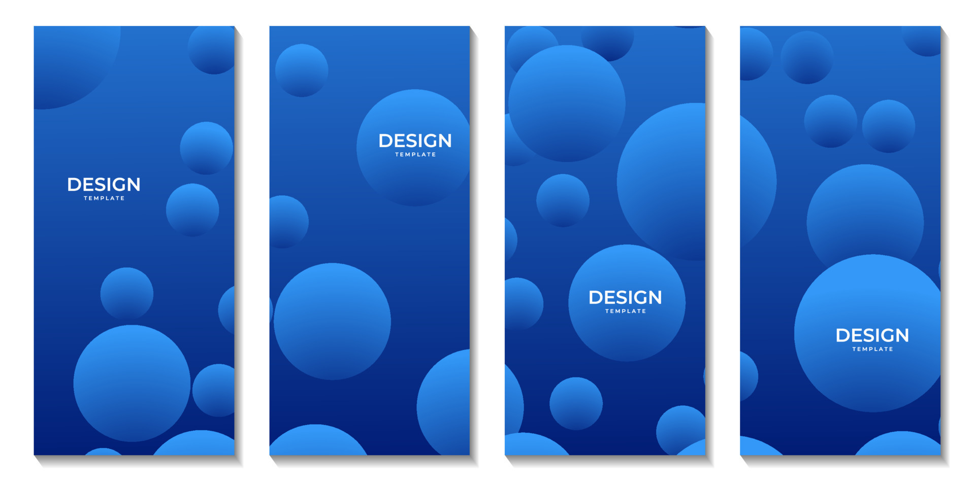 Brochures Template Set With Abstract Geometric Blue Water Colorful Background With Circle Shape