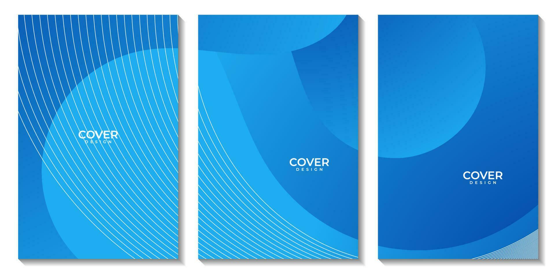 Set Of Flyers With Abstract Bright Blue Wave Gradient Background For Business 24089918 Vector