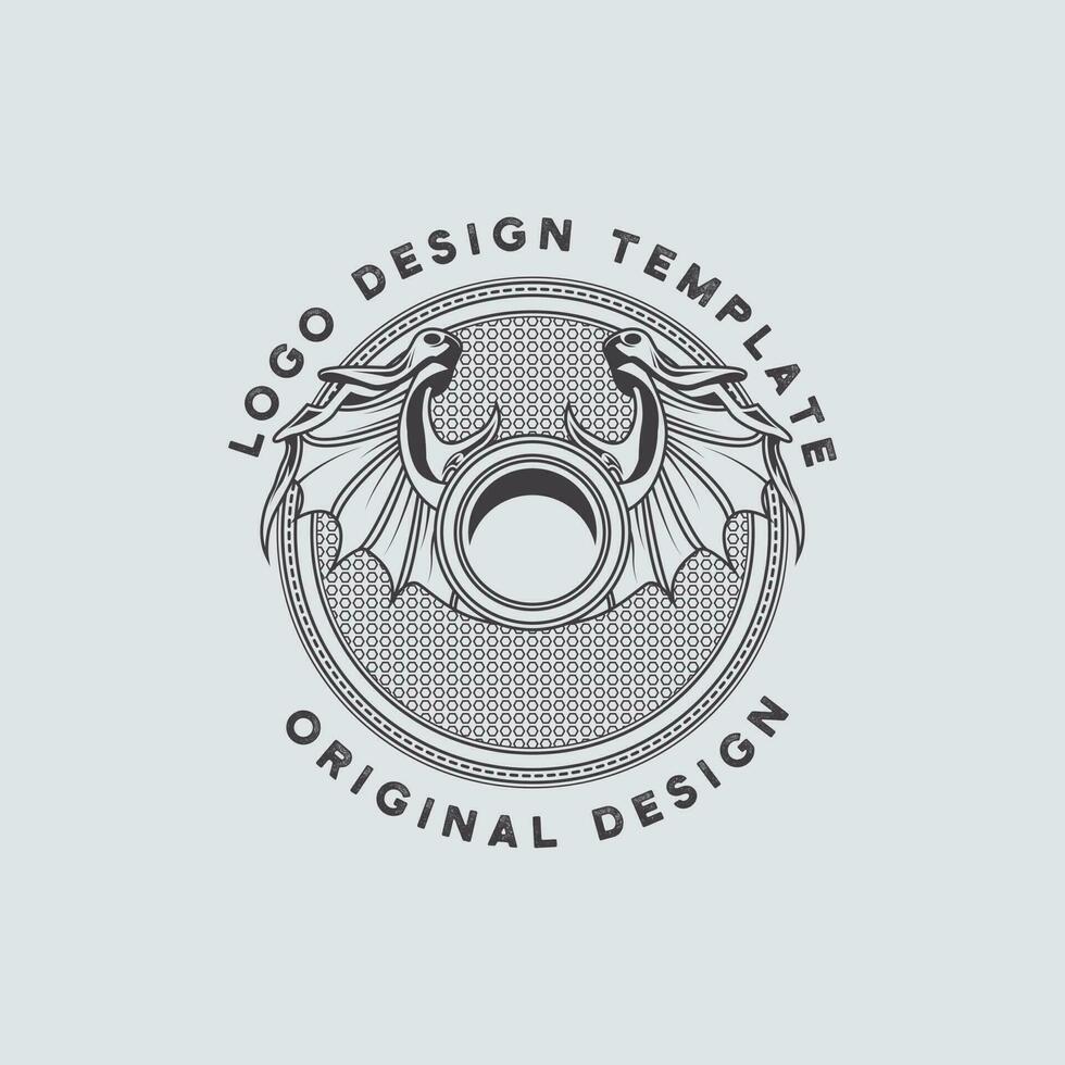 wing logo template.circle wing emblem. 24090065 Vector Art at Vecteezy