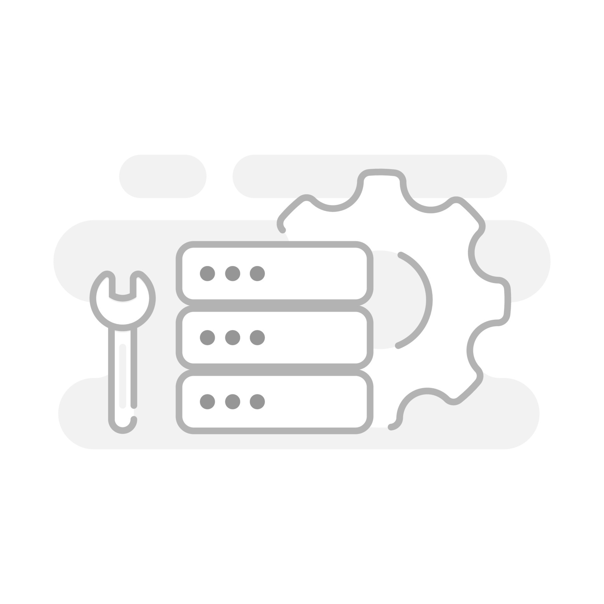 server under maintenance and repair concept illustration linear design ...