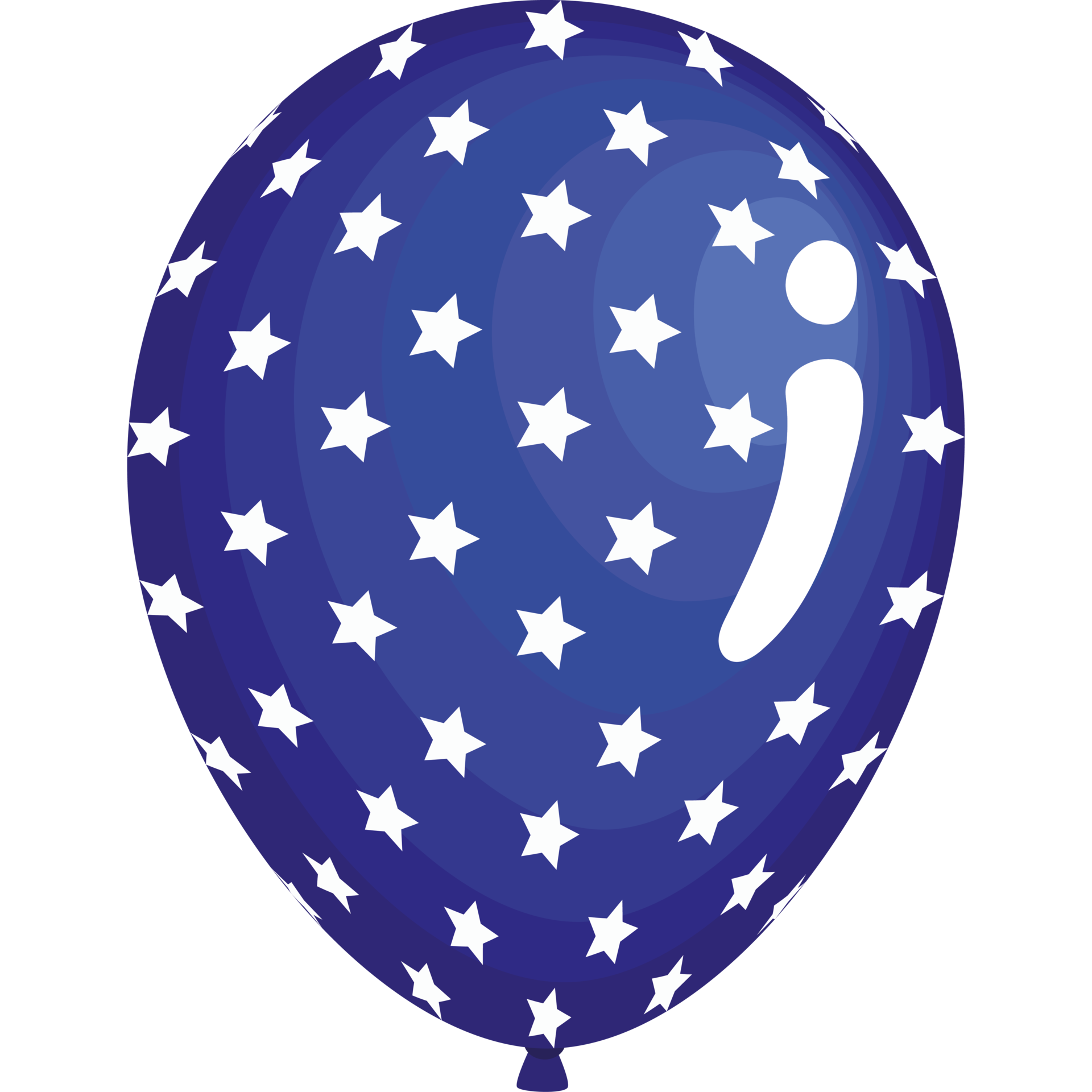 Blue Balloon Helium With Stars 24090414 Png