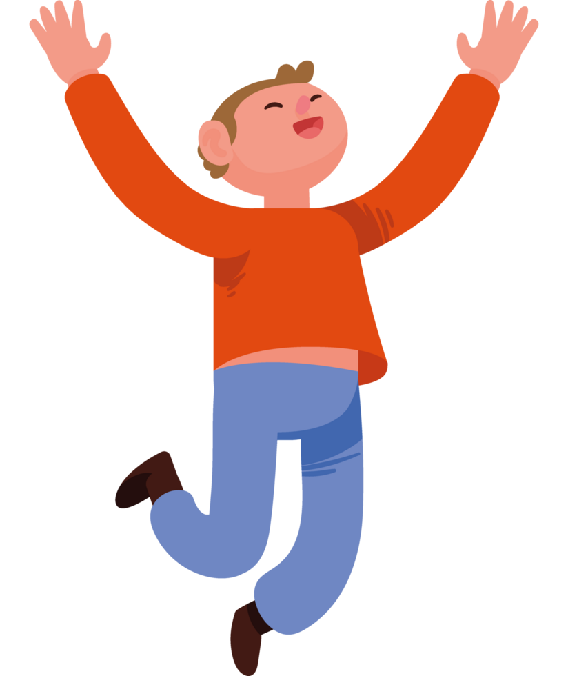 Happy Person Cartoon Jumping