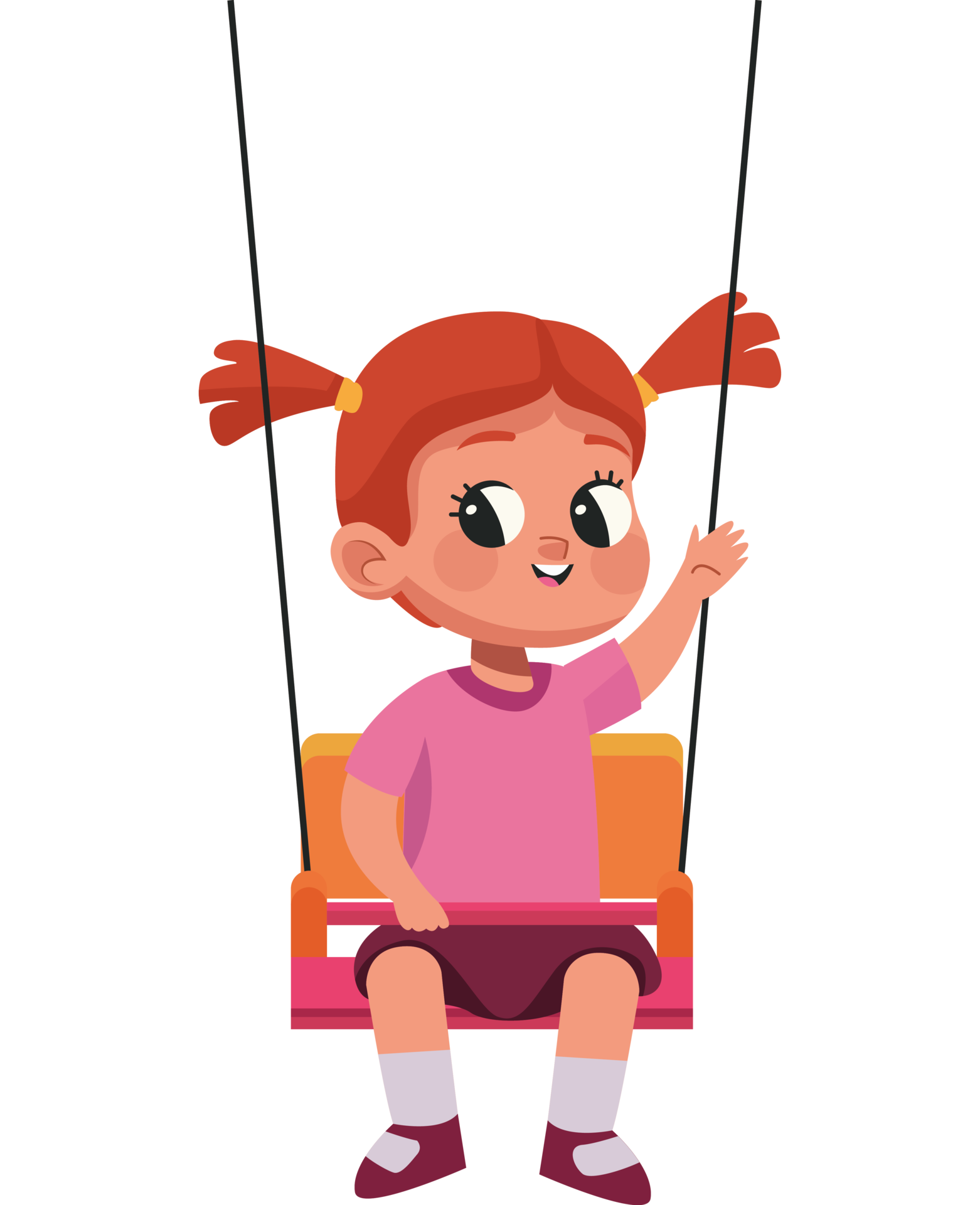 Little Girl Swinging Clipart