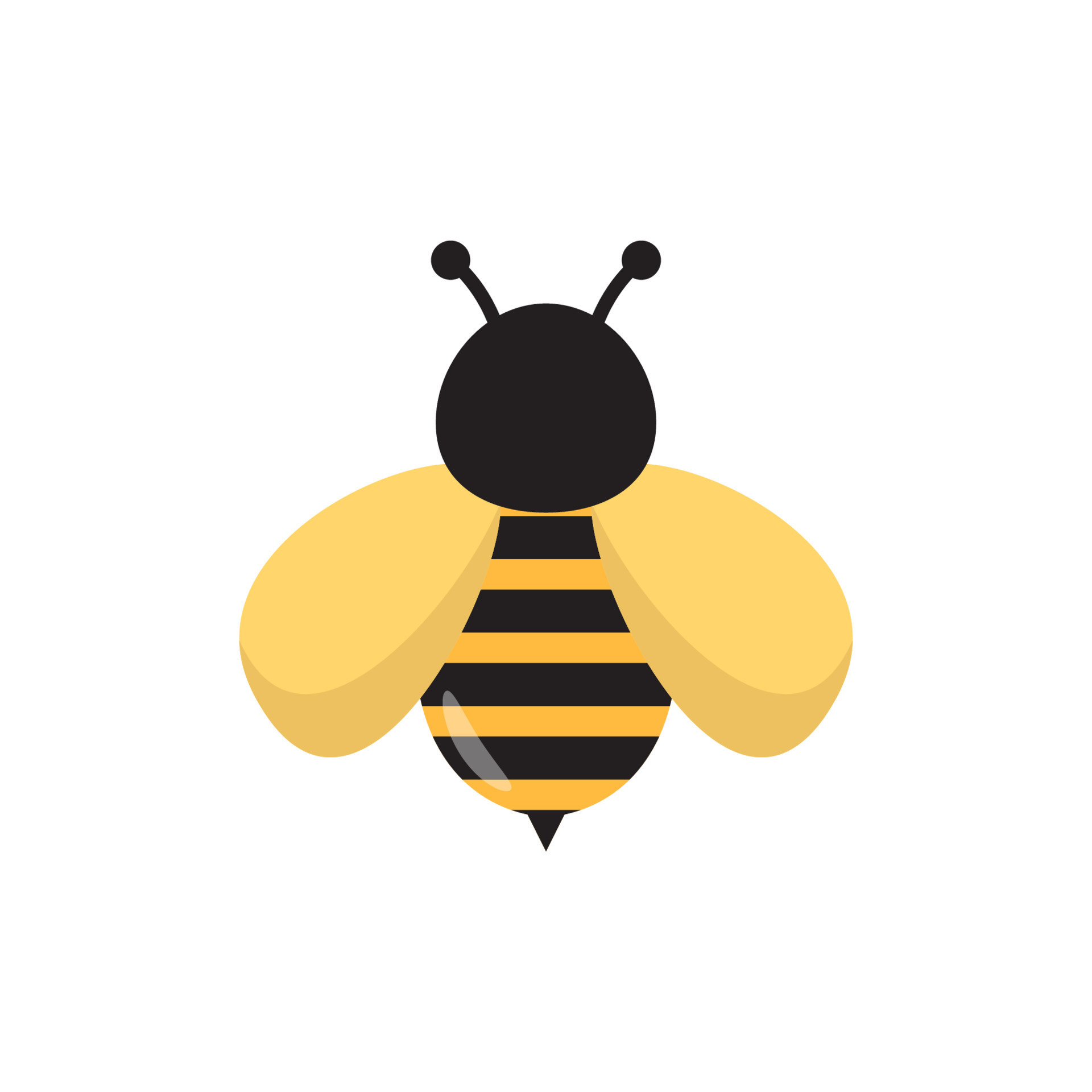 Simple bee vector illustration with a flat style isolated on white ...