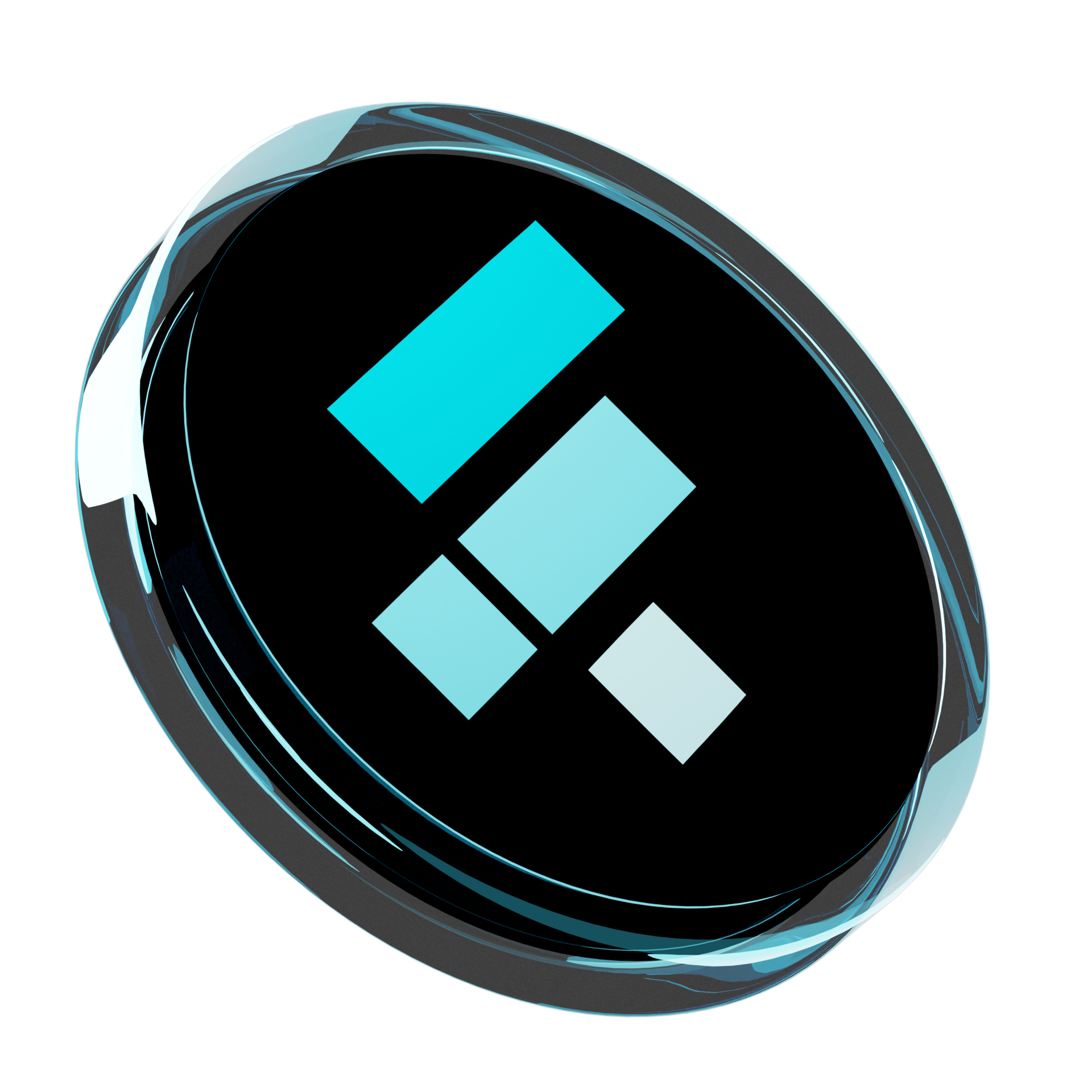 FTX Token ,FTT Glass Crypto Coin 3D Illustration 24092859 PNG