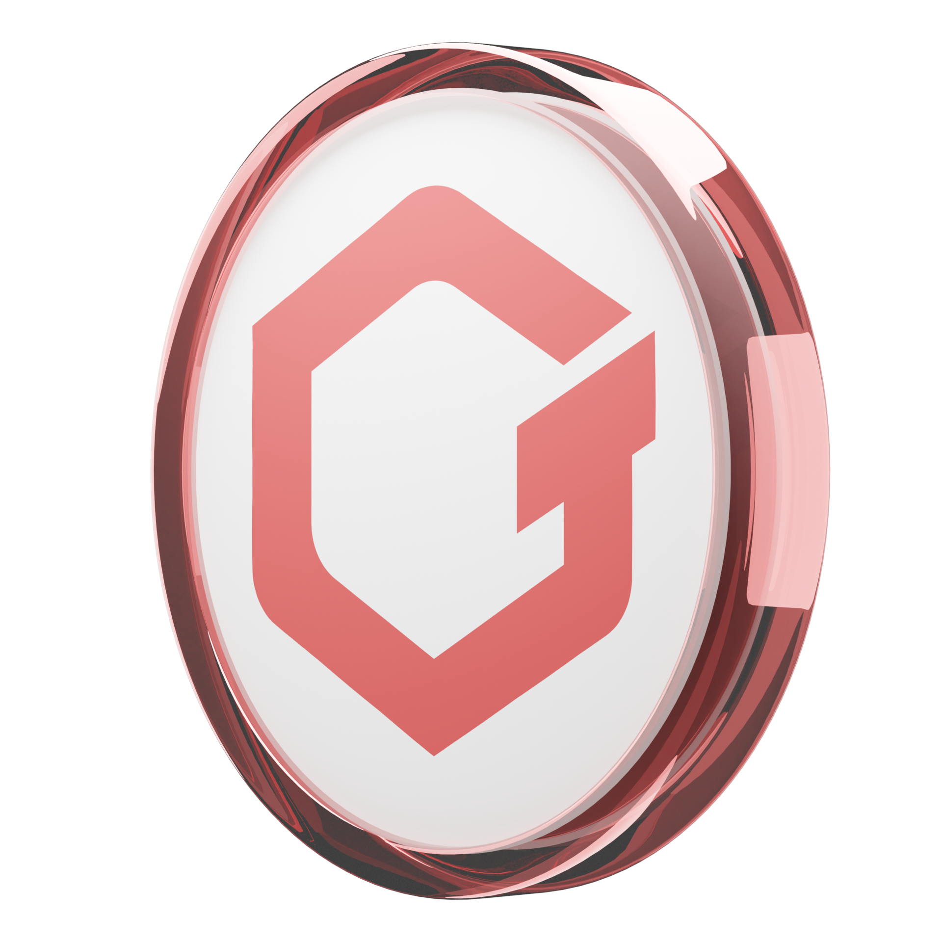 GateToken ,GT Glass Crypto Coin 3D Illustration 24092912 PNG