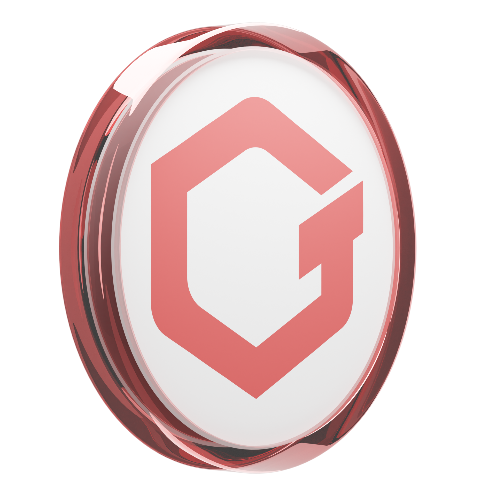 GateToken ,GT Glass Crypto Coin 3D Illustration 24092913 PNG