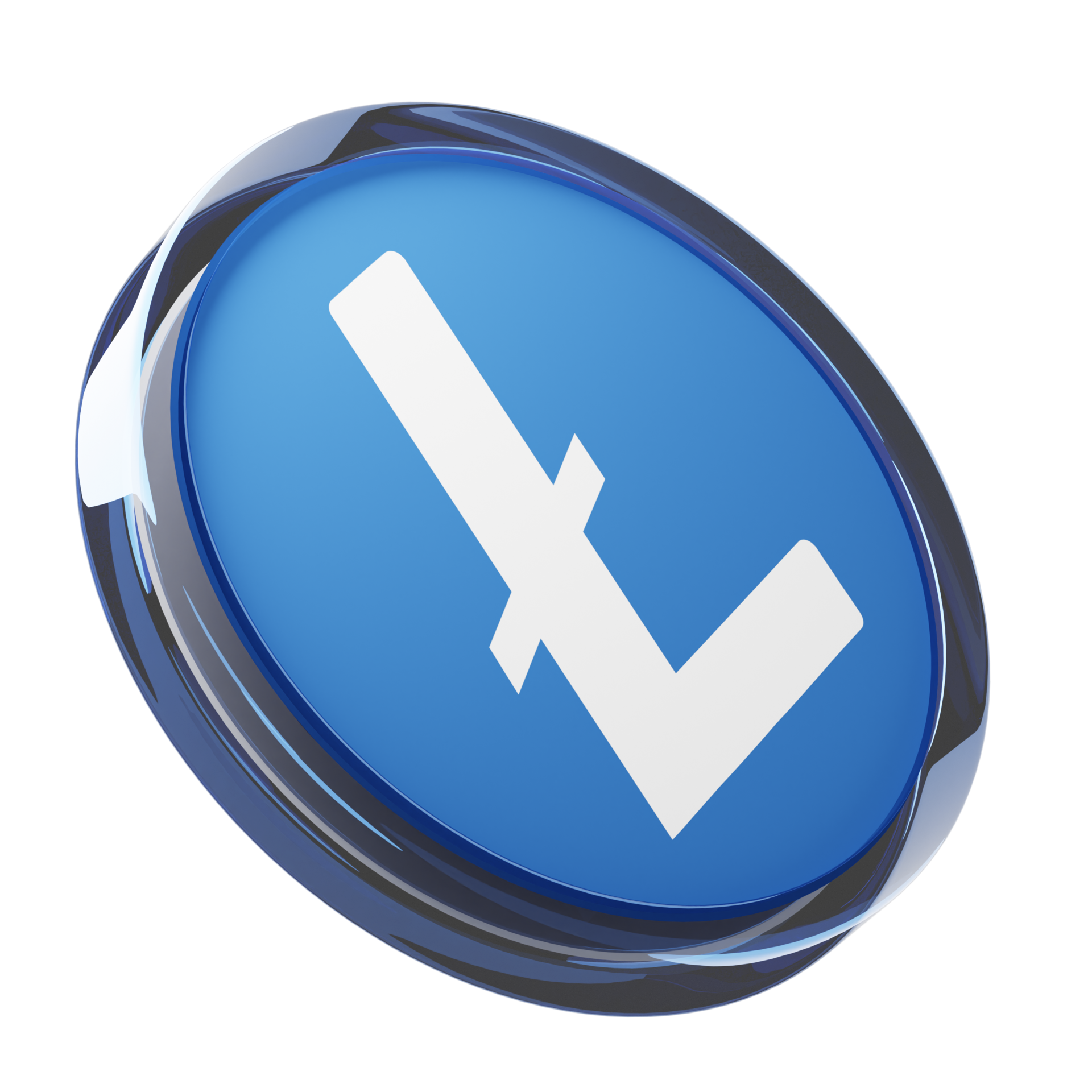 Litecoin ,LTC Glass Crypto Coin 3D Illustration 24093066 PNG