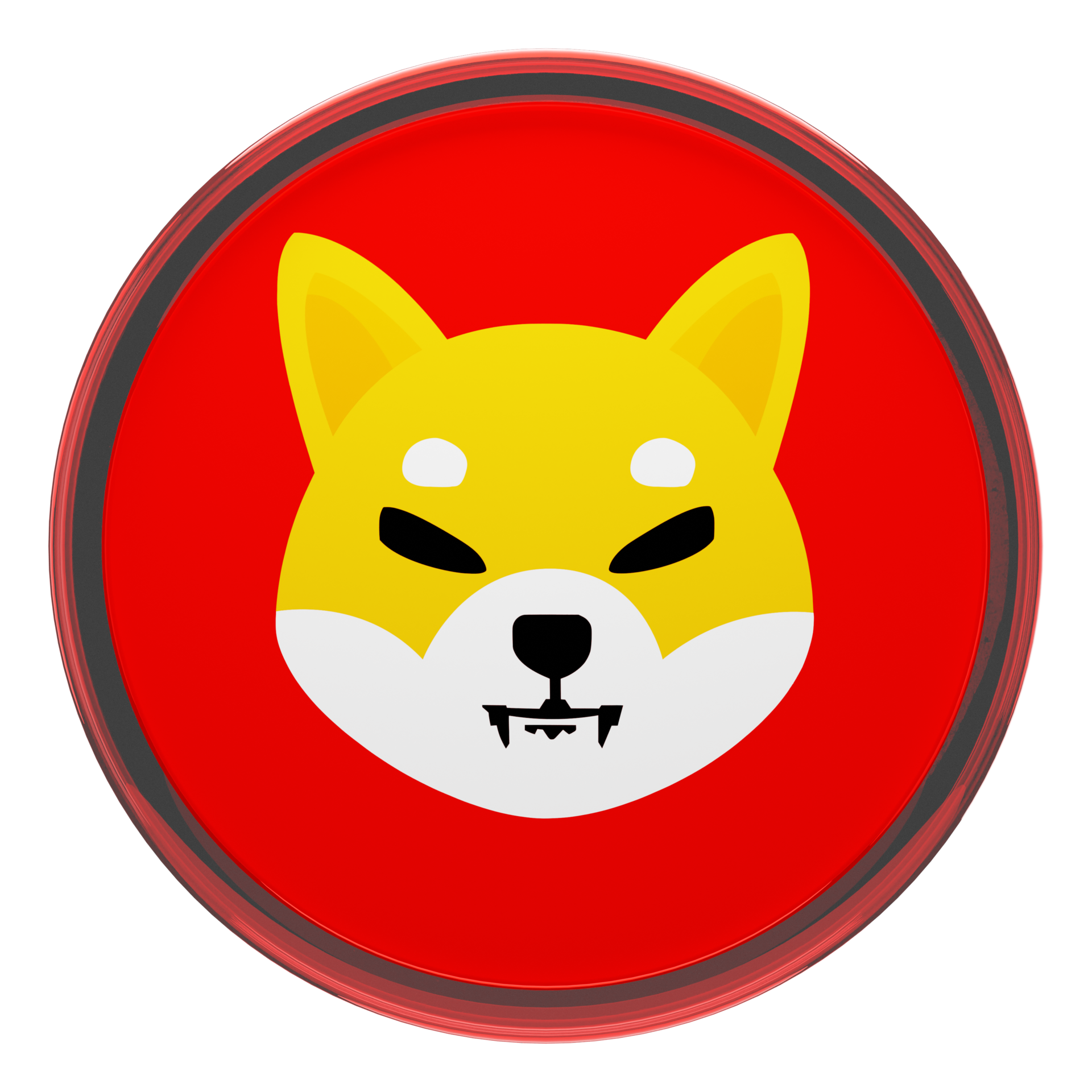 Shiba Inu ,SHIB Glass Crypto Coin 3D Illustration 24093304 PNG
