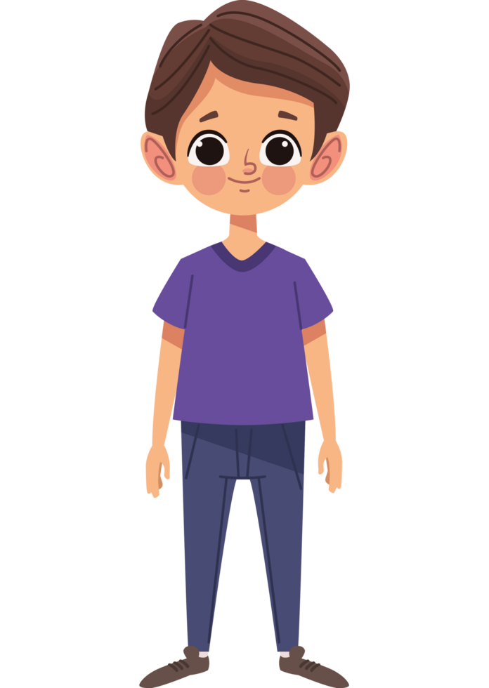 Kid Standing Clipart Illustration Of Kid Boy Standing With Hand Inside