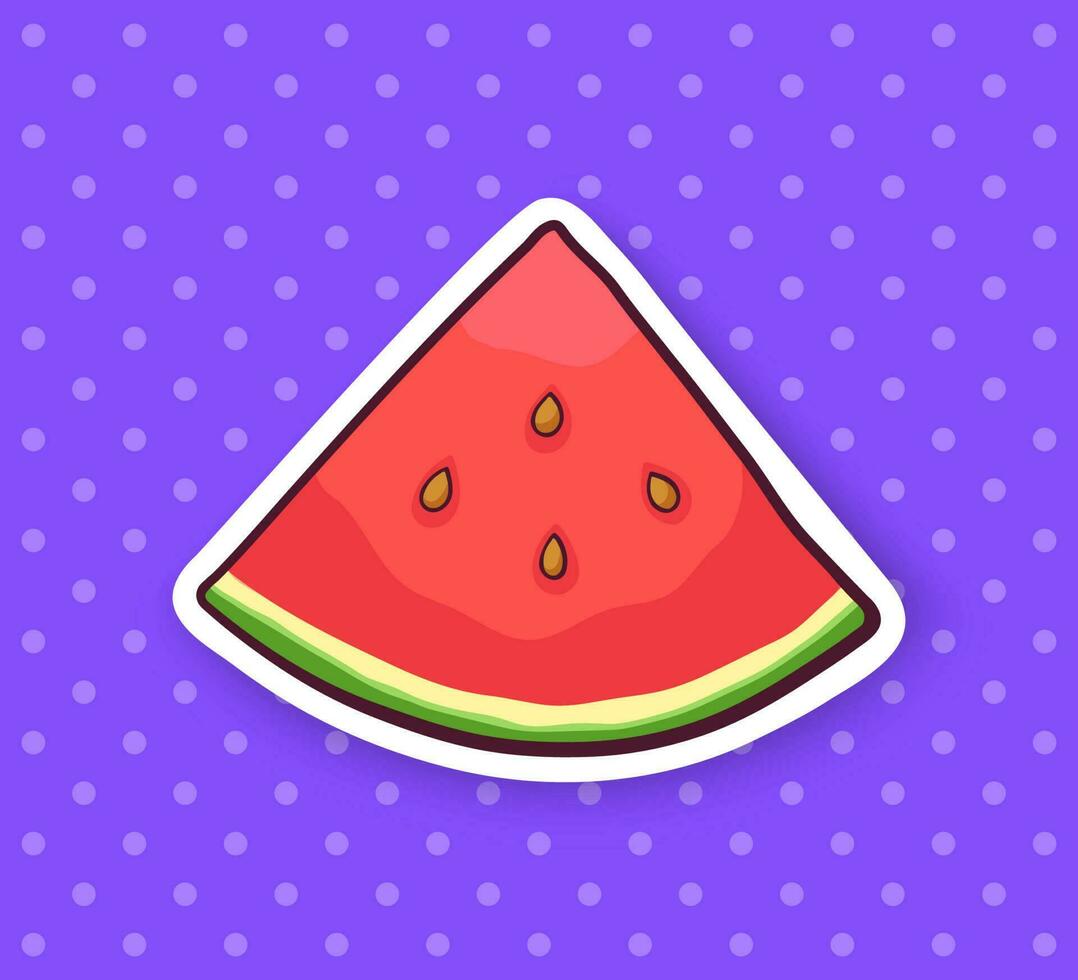 Cartoon sticker watermelon small slice 24096516 Vector Art at Vecteezy