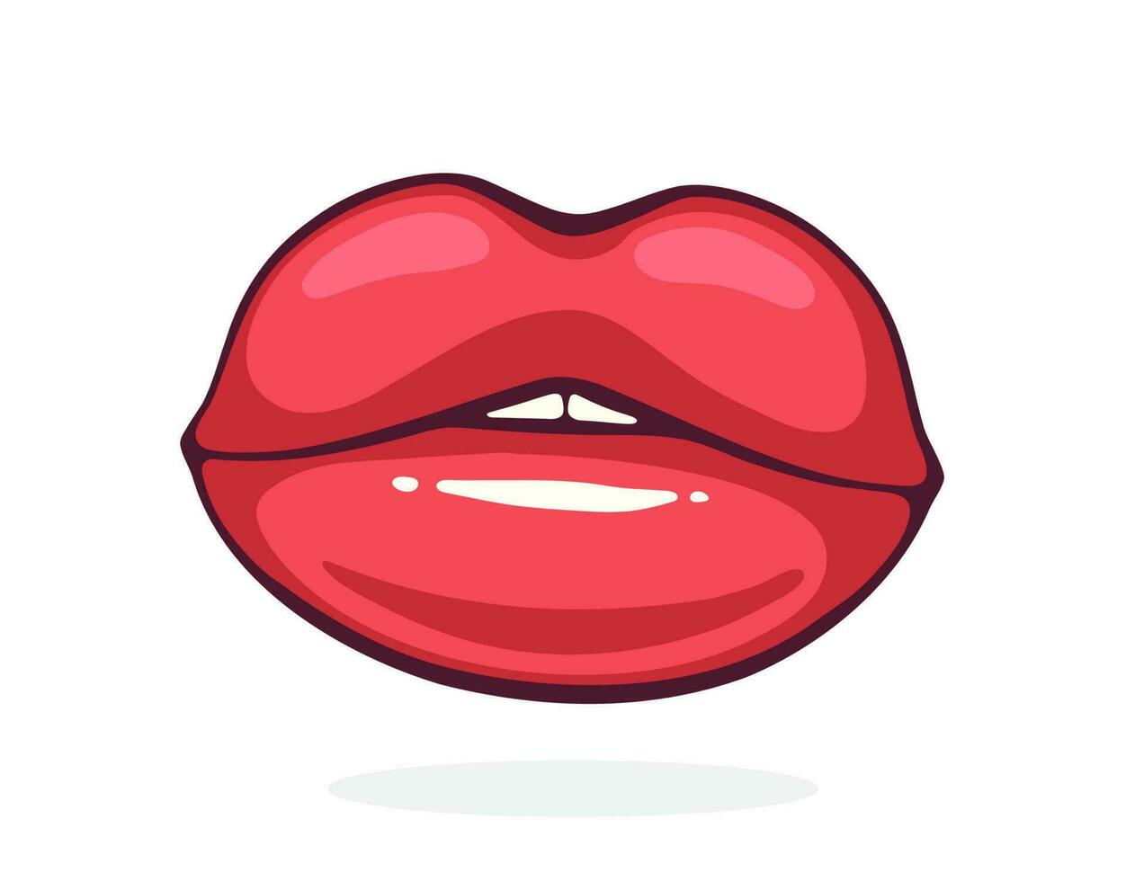 Female Lips Cartoon Illustration Isolated On White Background 24096520 Vector Art At Vecteezy