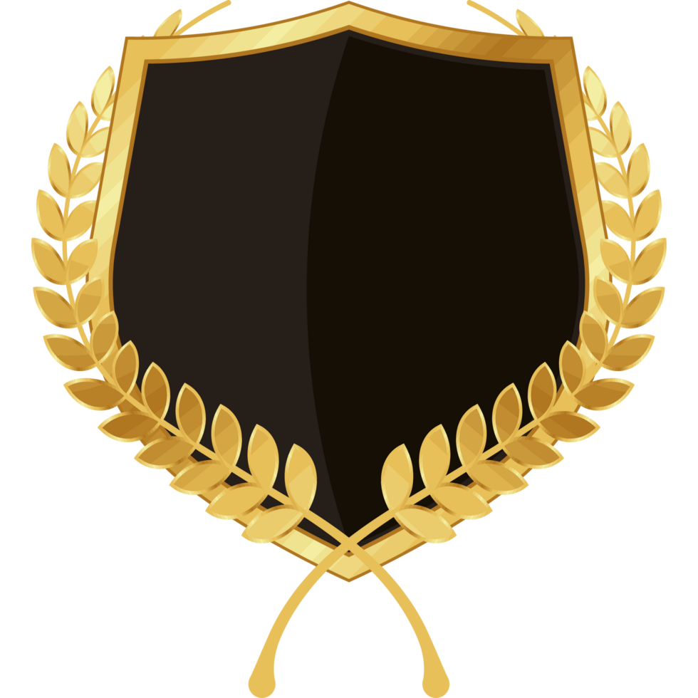 Golden Shield With Wreath 24098155 Png