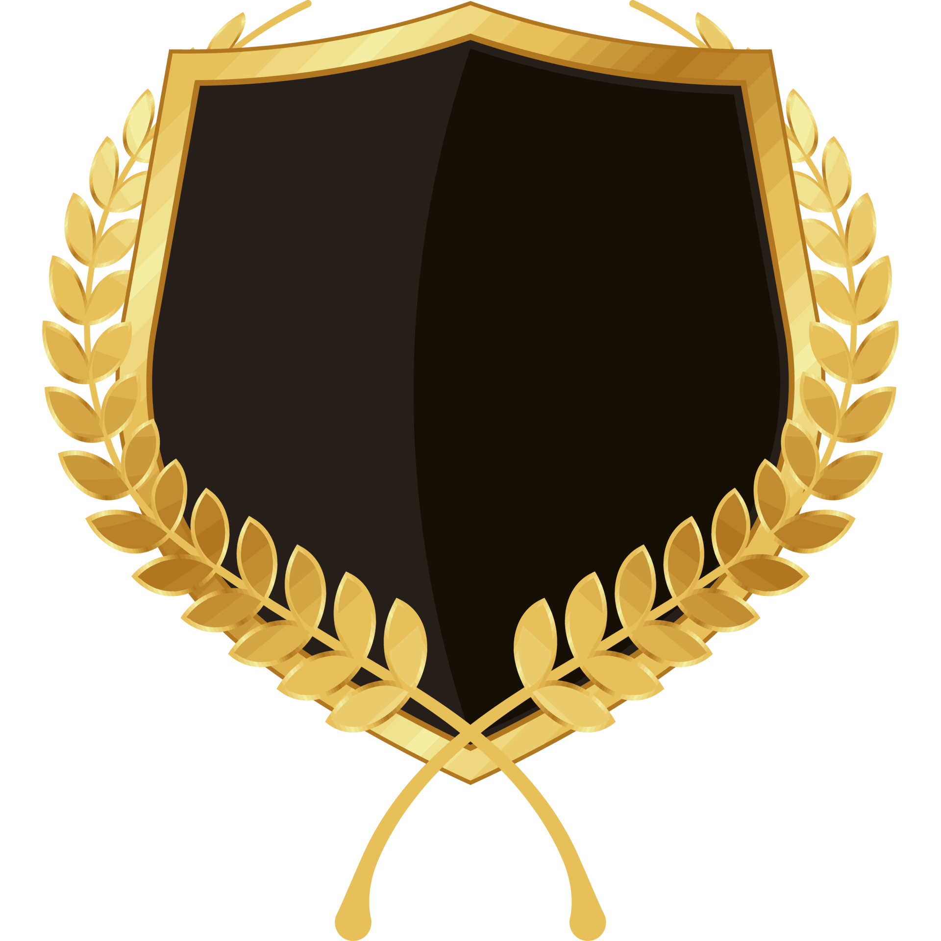 Golden Shield With Wreath 24098155 Png