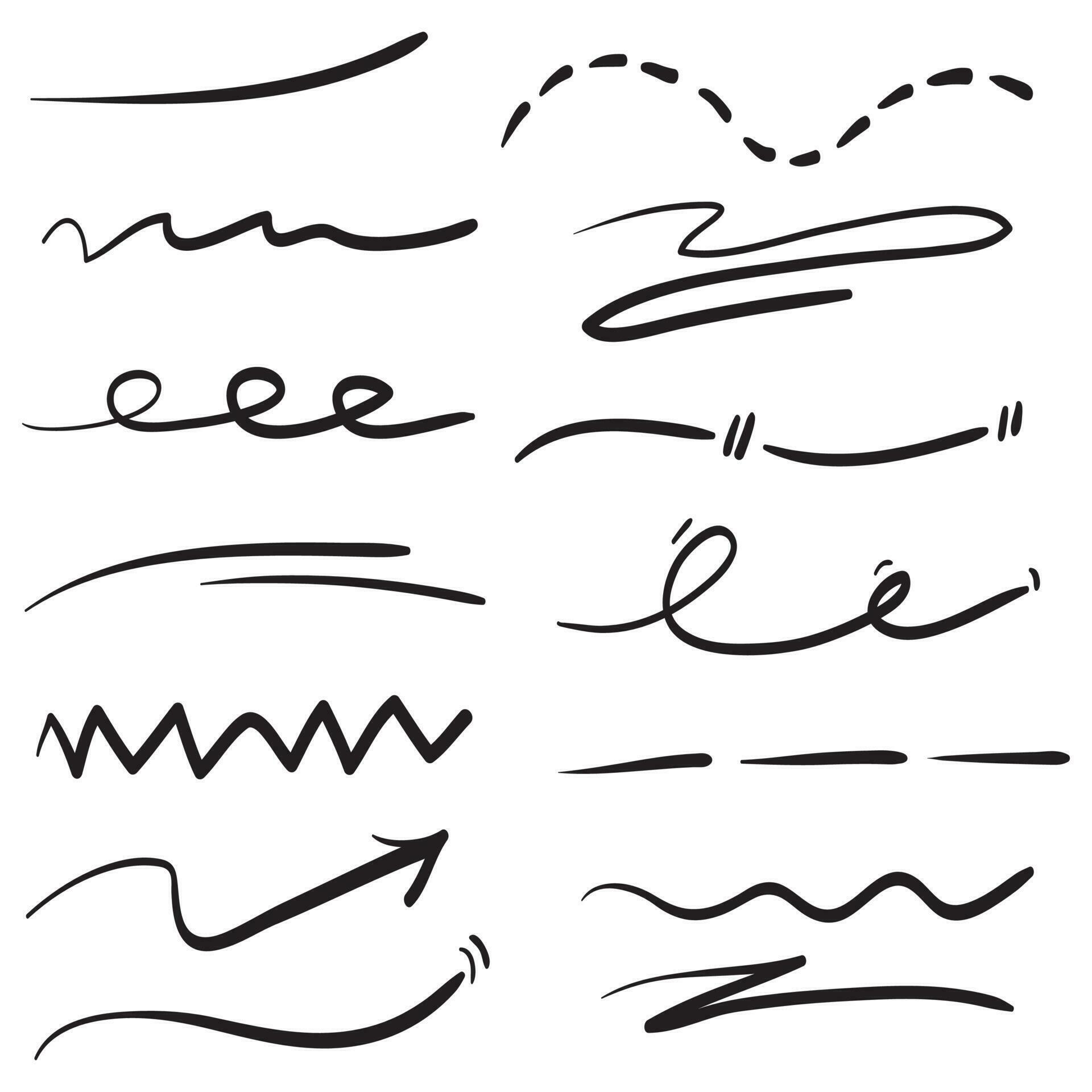 Hand Drawn Doodle Line Art Collection Element Illustration Doodle