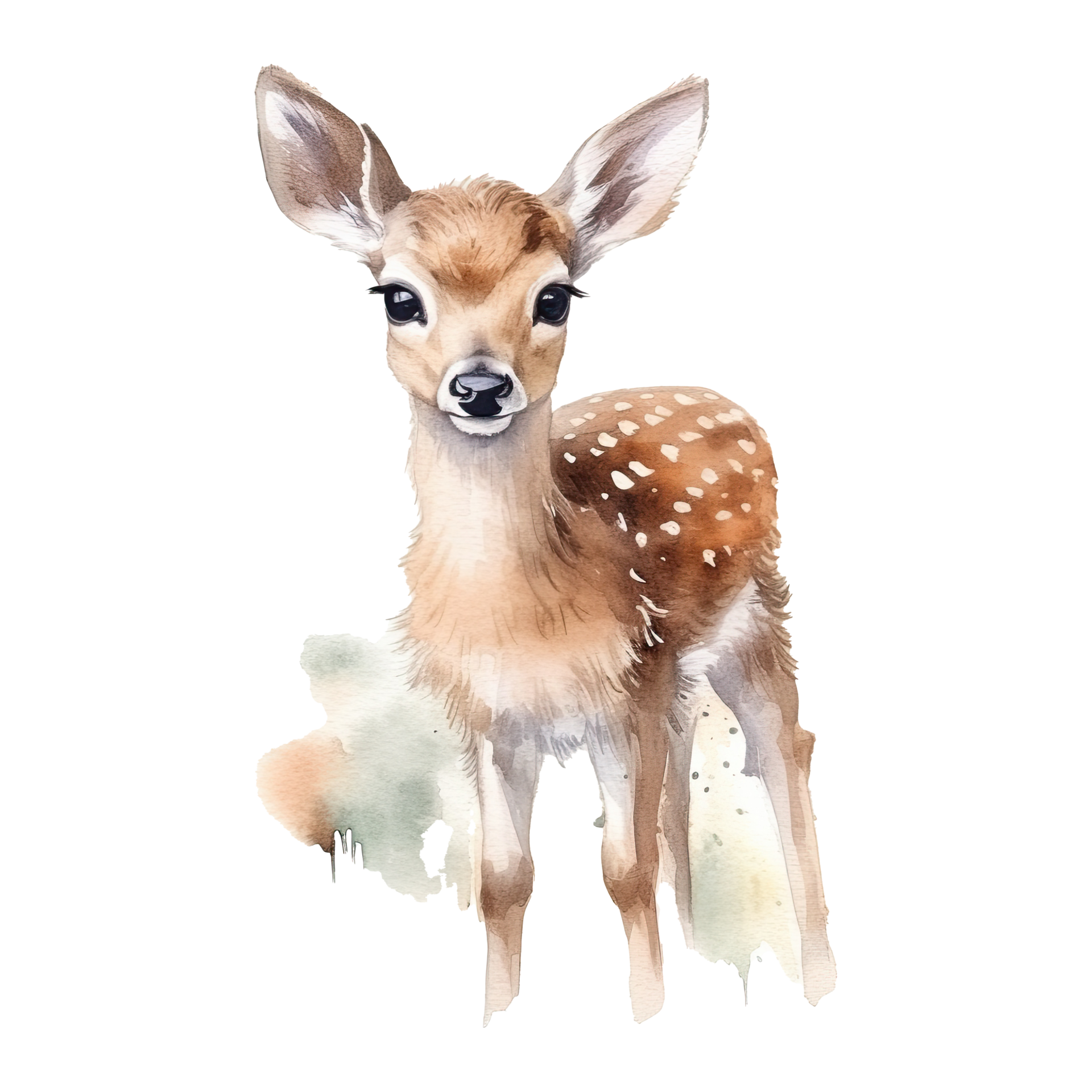Watercolor little deer isolated on transparent background. 24103322 PNG