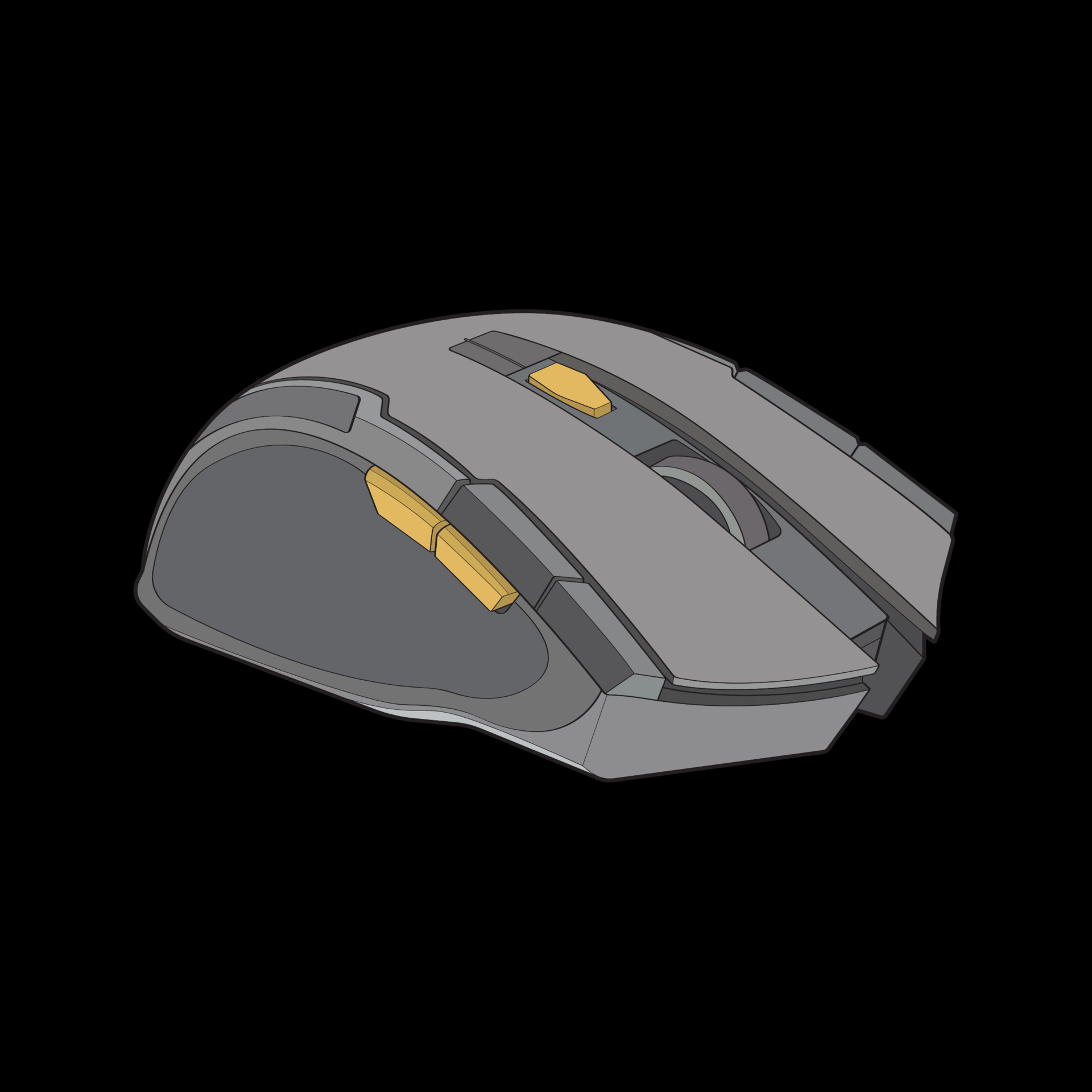 Coloring Of Computer Mouse Outline Drawing Vector Computer Mouse In A Sketch Style Computer