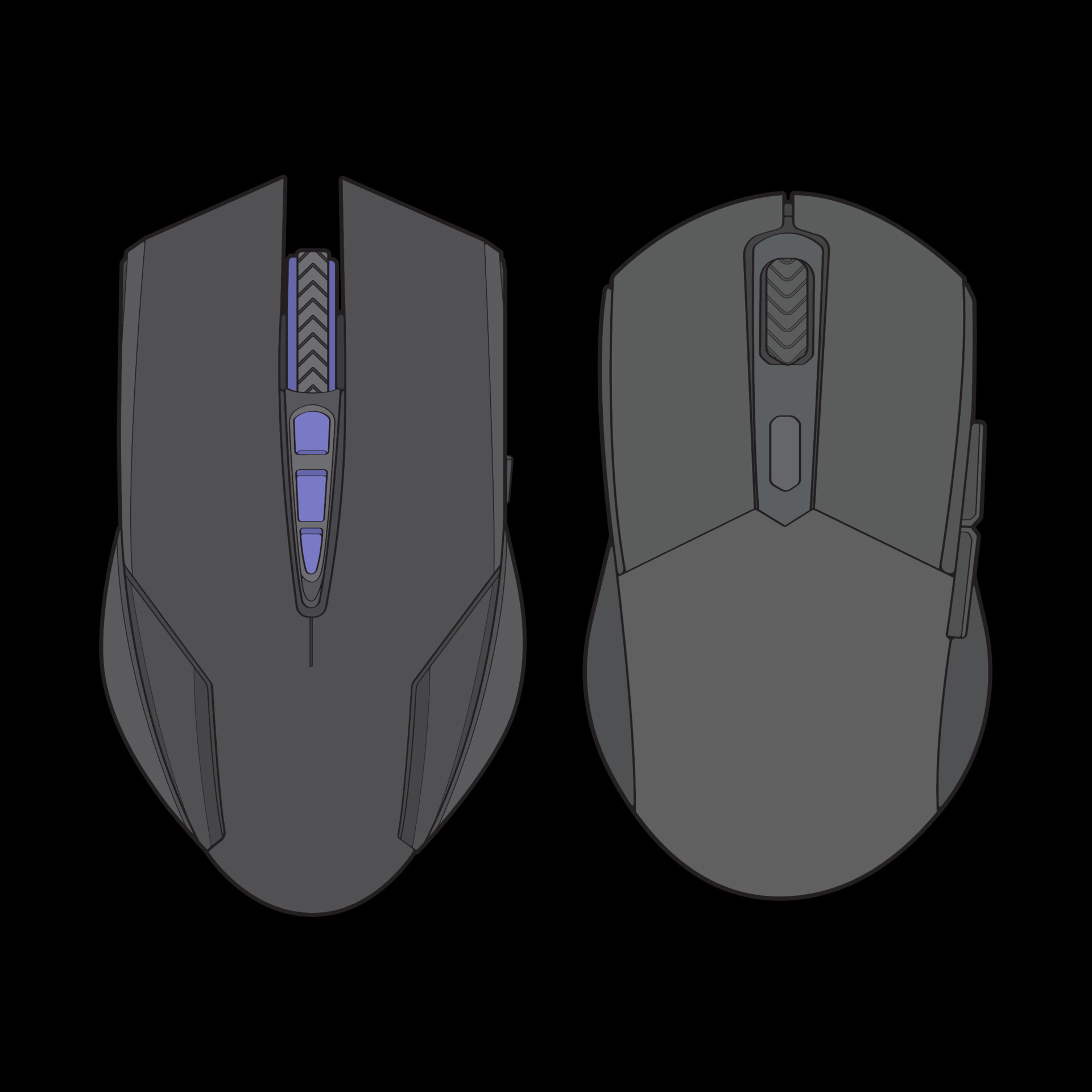 Set Of Coloring Computer Mouse Outline Drawing Vector Computer Mouse In A Sketch Style