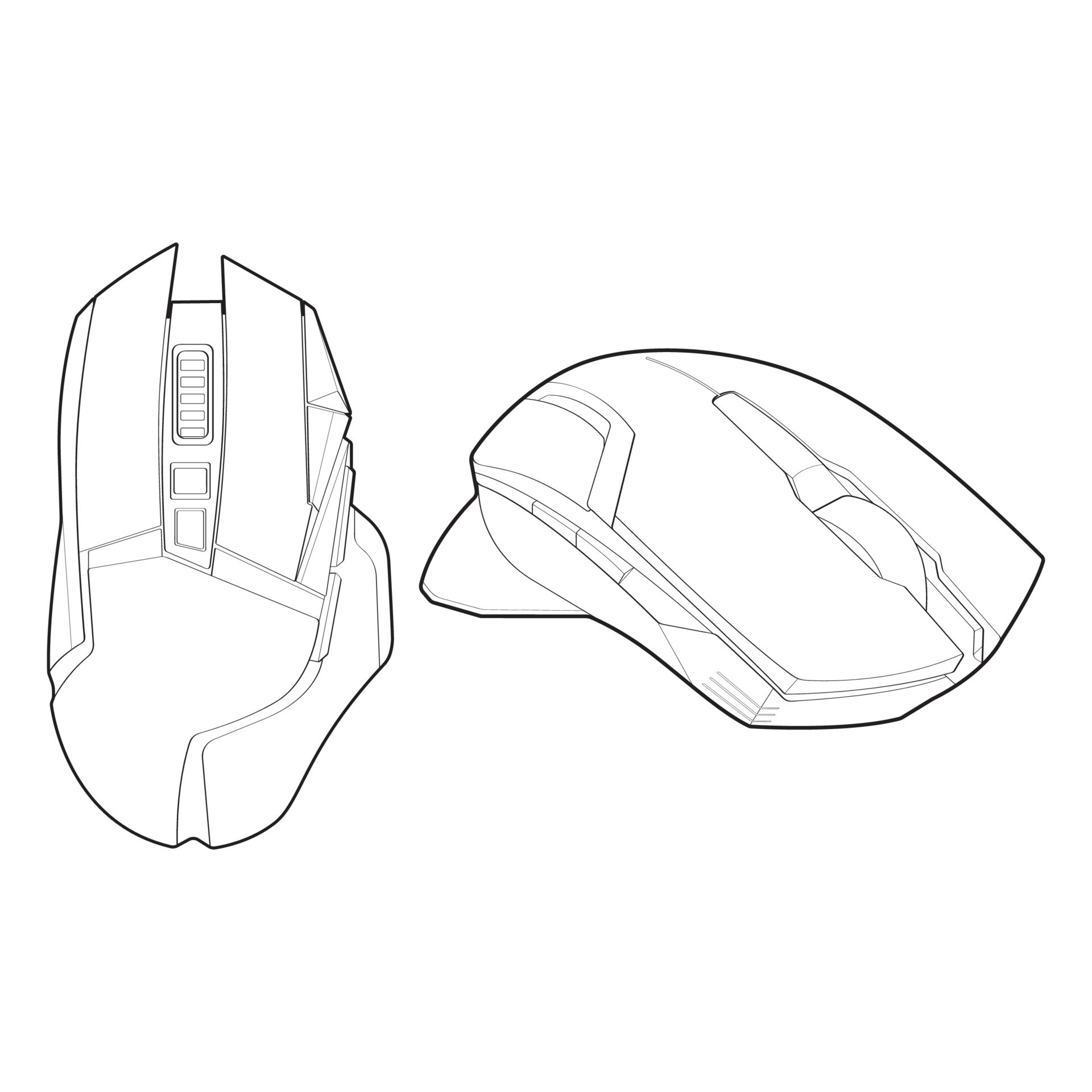 Set Of Computer Mouse Outline Drawing Vector Computer Mouse In A Sketch Style Computer Mouse