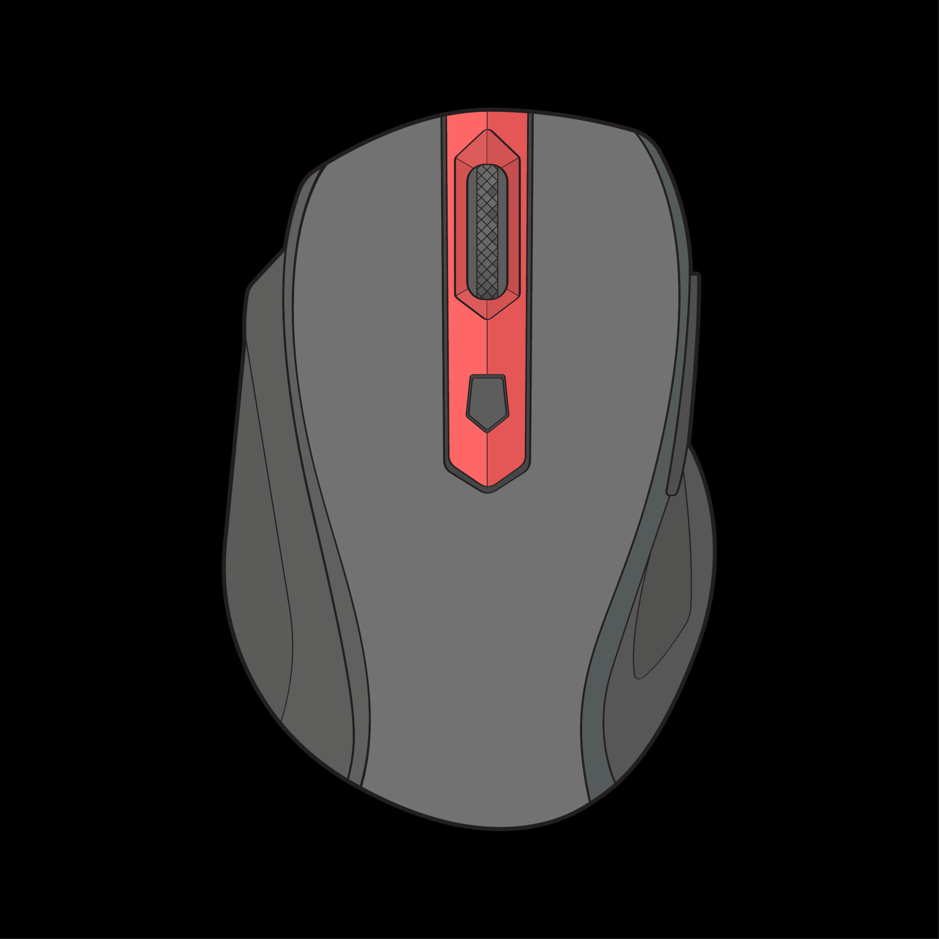 Coloring Of Computer Mouse Outline Drawing Vector Computer Mouse In A Sketch Style Computer