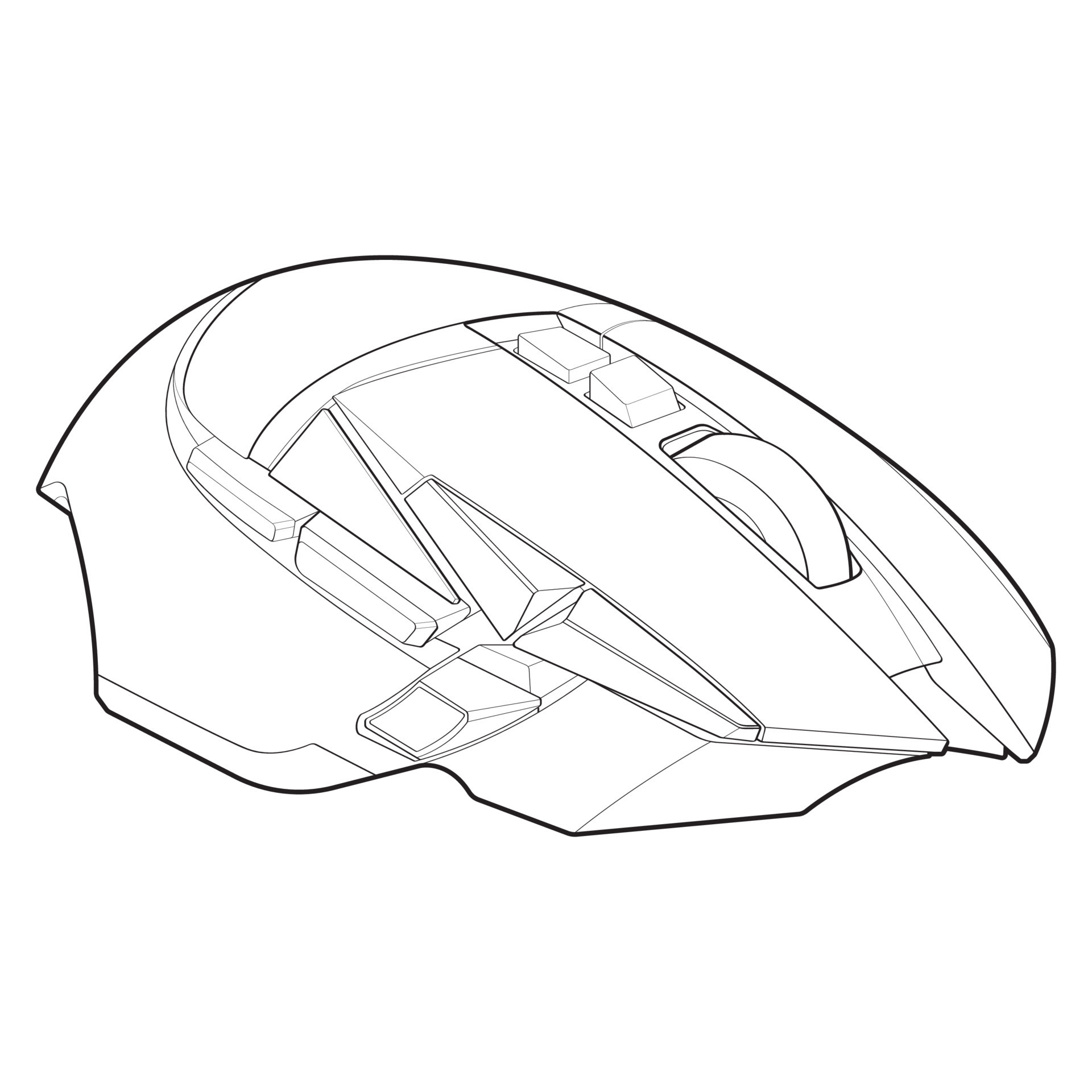 Computer Mouse Outline Drawing Vector Computer Mouse In A Sketch Style