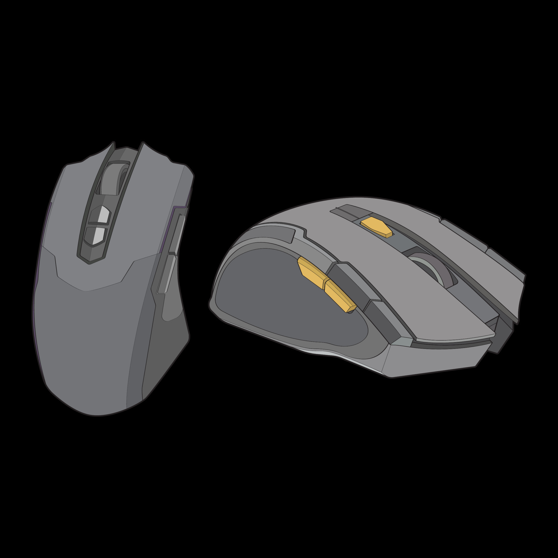 Set Of Coloring Computer Mouse Outline Drawing Vector Computer Mouse In A Sketch Style