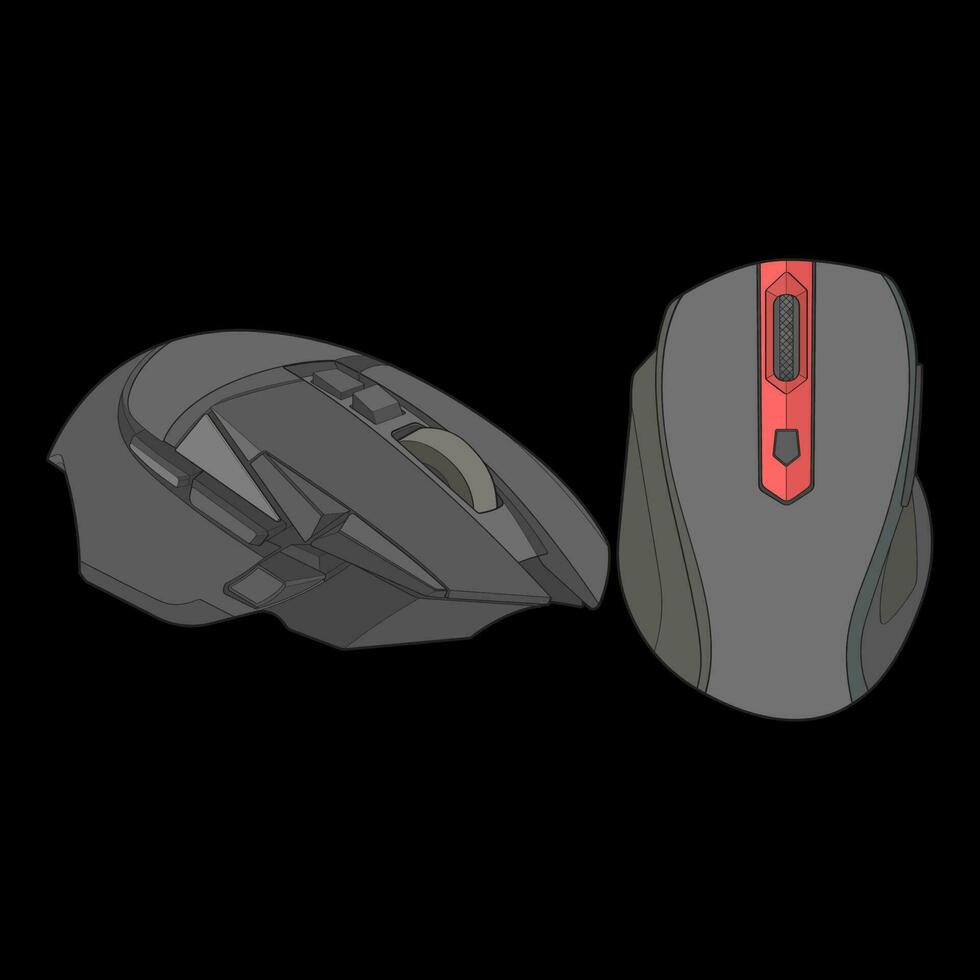 Set Of Coloring Computer Mouse Outline Drawing Vector Computer Mouse In A Sketch Style