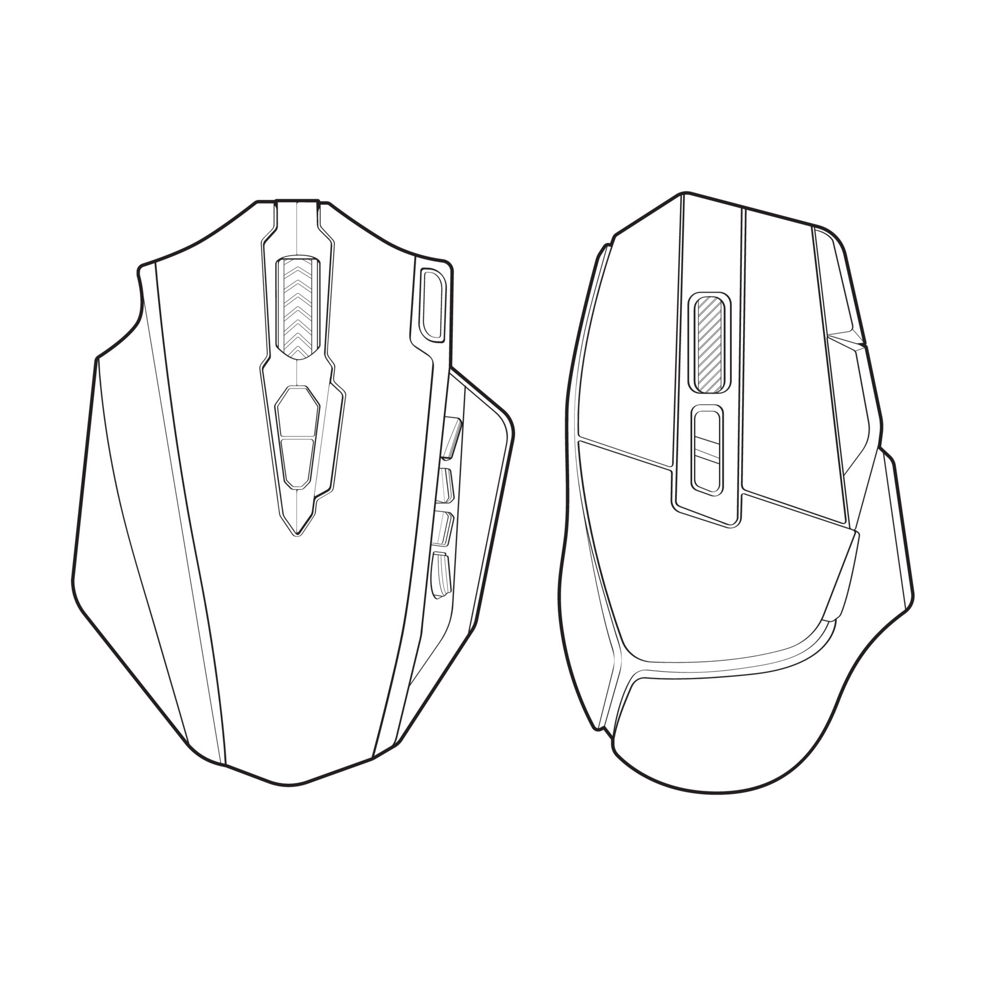 Set Of Computer Mouse Outline Drawing Vector Computer Mouse In A Sketch Style Computer Mouse