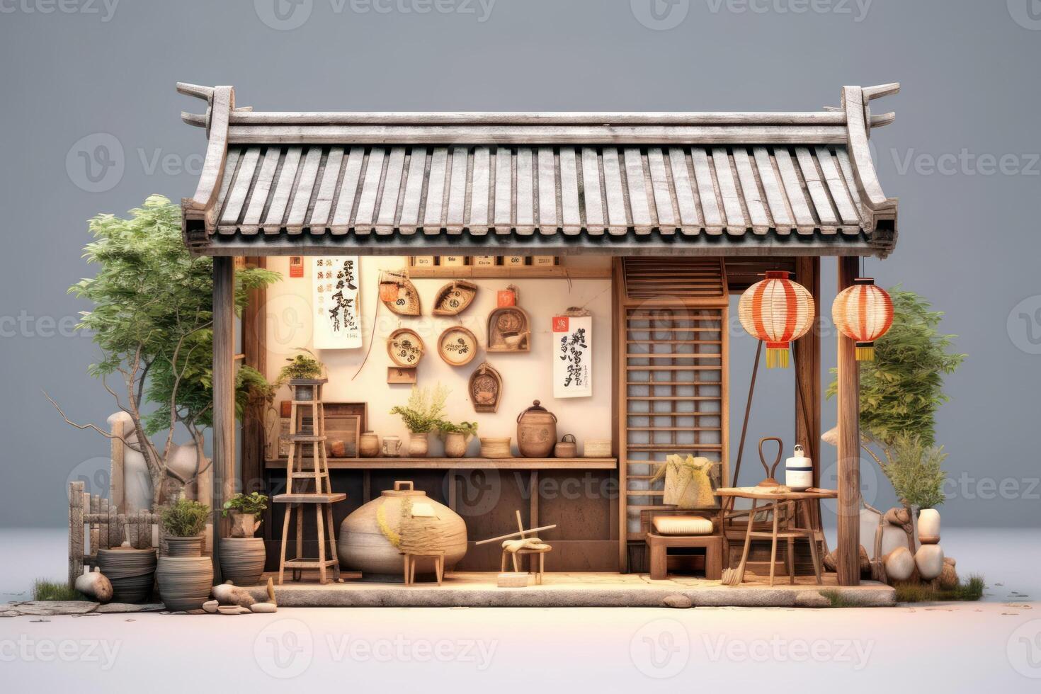 Parallel Shooting Front Shop That Handles Japanese Traditional Style Background 24104228 Stock