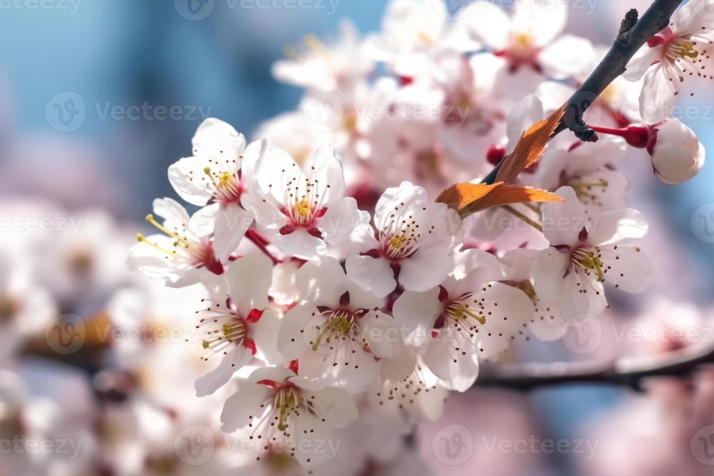 hyperrealistic cinematic blossom blossom cherry tree in sunlight ...