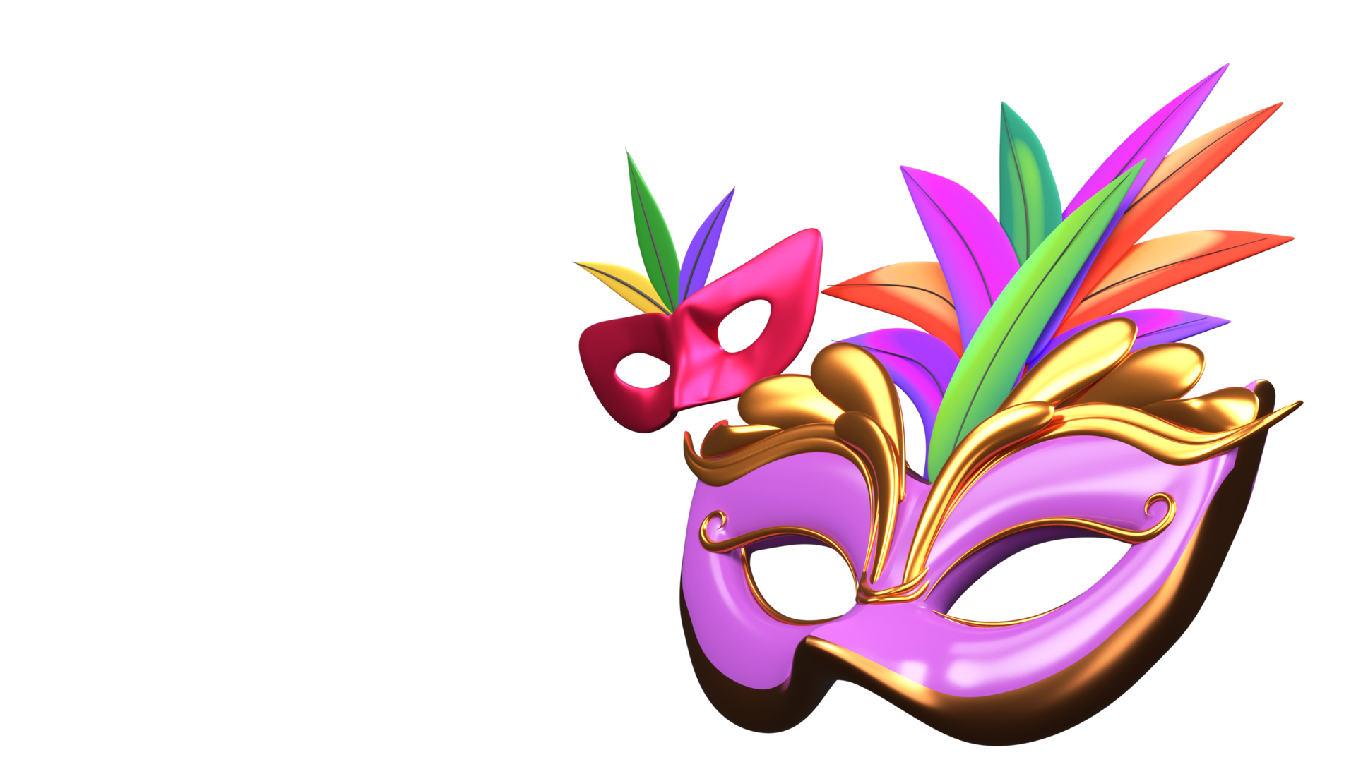 3D Render of Two Colorful Carnival Mask Elements. 24107822 PNG 3D Render of Two Colorful Carnival Mask Elements. 24107822 PNG